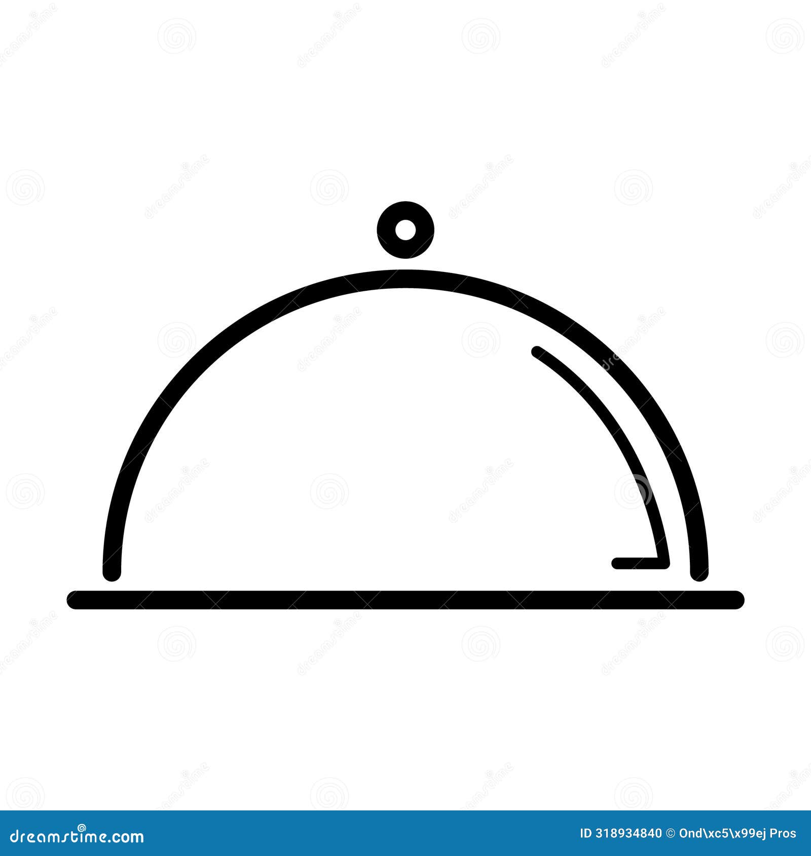 Waiter Tray Icon, Dish Menu Restaurant Web Symbol, Lunch Design Vector ...