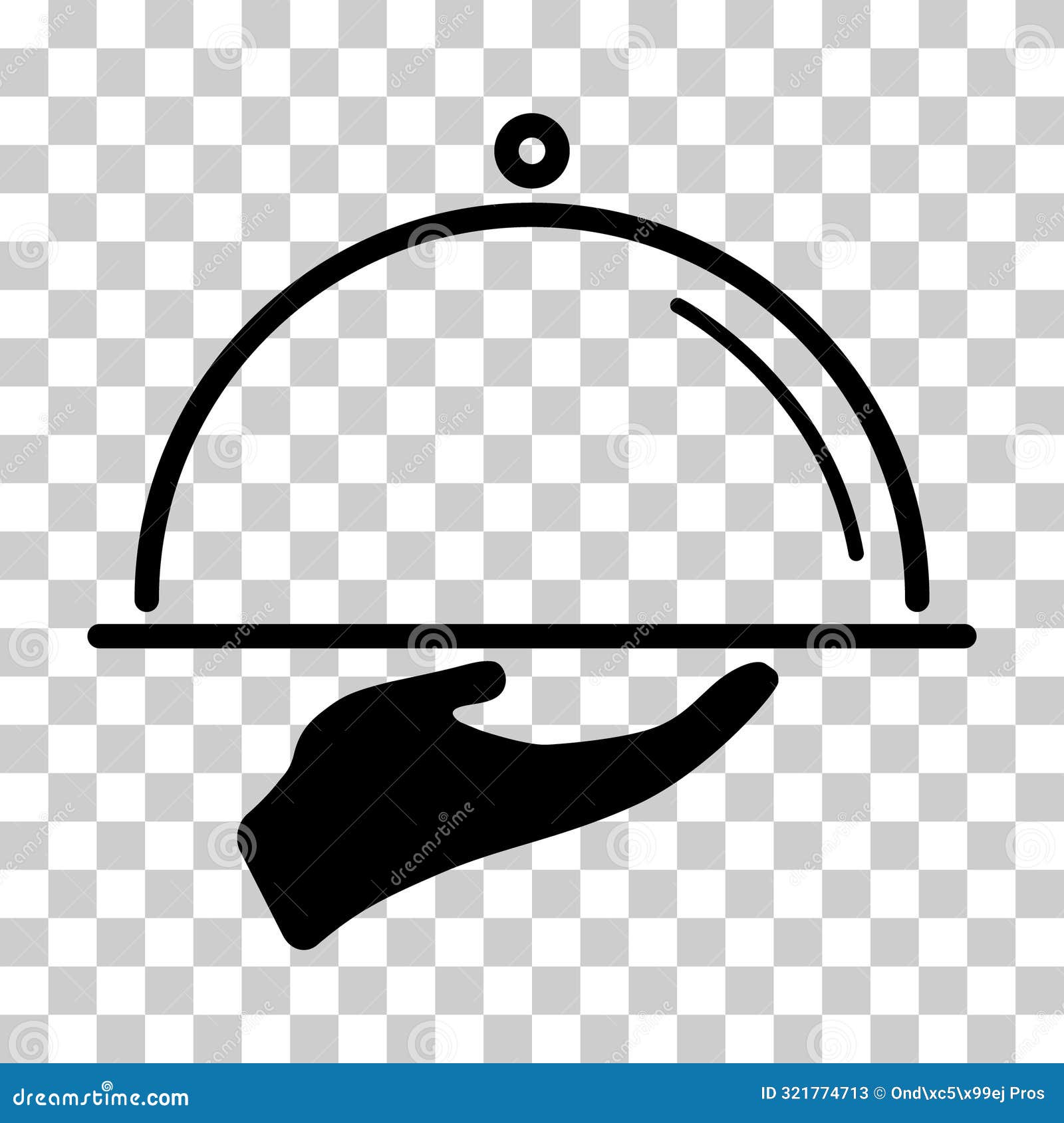 Waiter Tray Icon, Dish Menu Restaurant Web Symbol, Lunch Design Vector ...