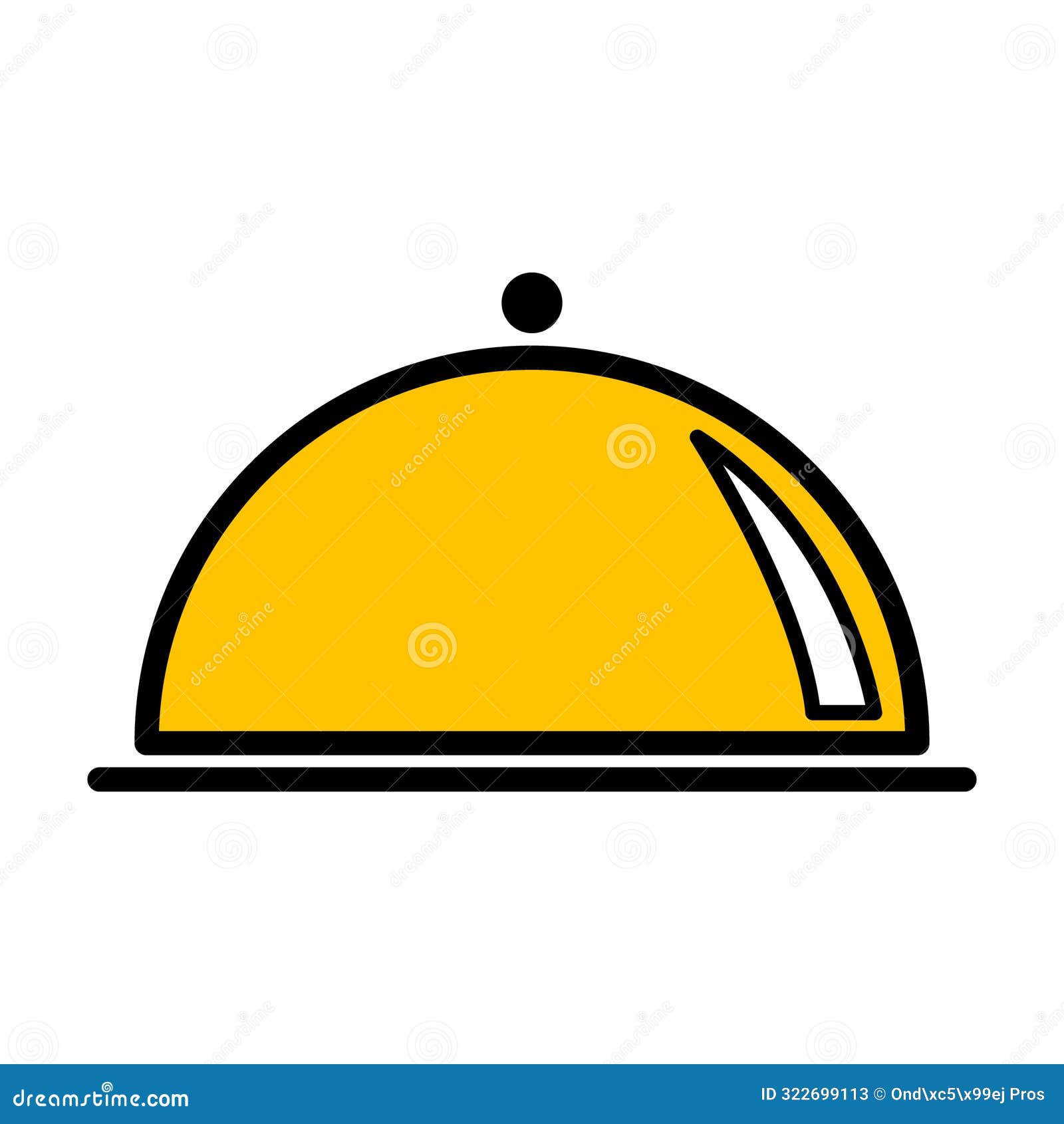 Waiter Tray Icon, Dish Menu Restaurant Web Symbol, Lunch Design Vector ...