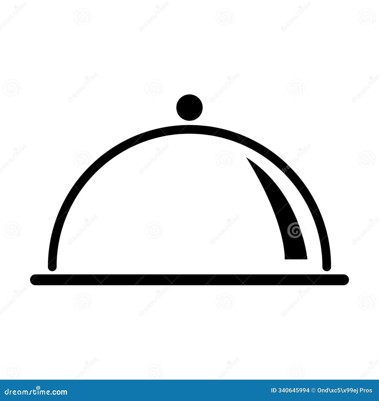 Waiter Tray Icon, Dish Menu Restaurant Web Symbol, Lunch Design Vector ...