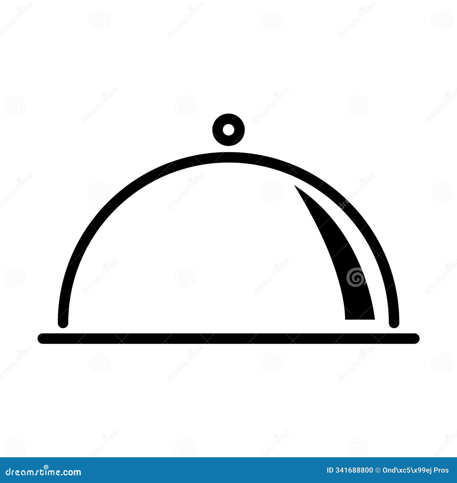 Waiter Tray Icon, Dish Menu Restaurant Web Symbol, Lunch Design Vector ...
