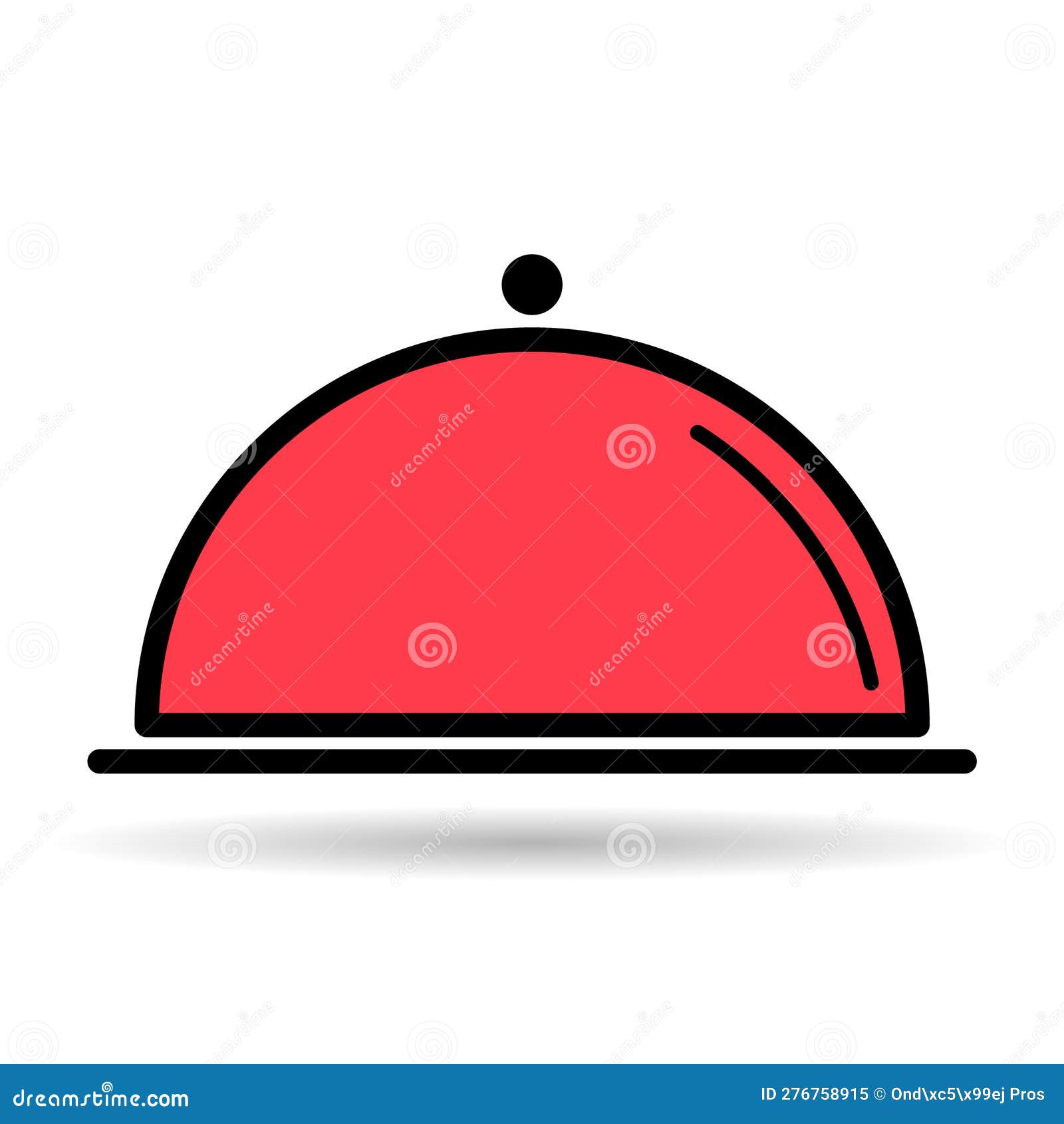 Waiter Tray Shadow Icon, Dish Menu Restaurant Web Symbol, Lunch Design ...