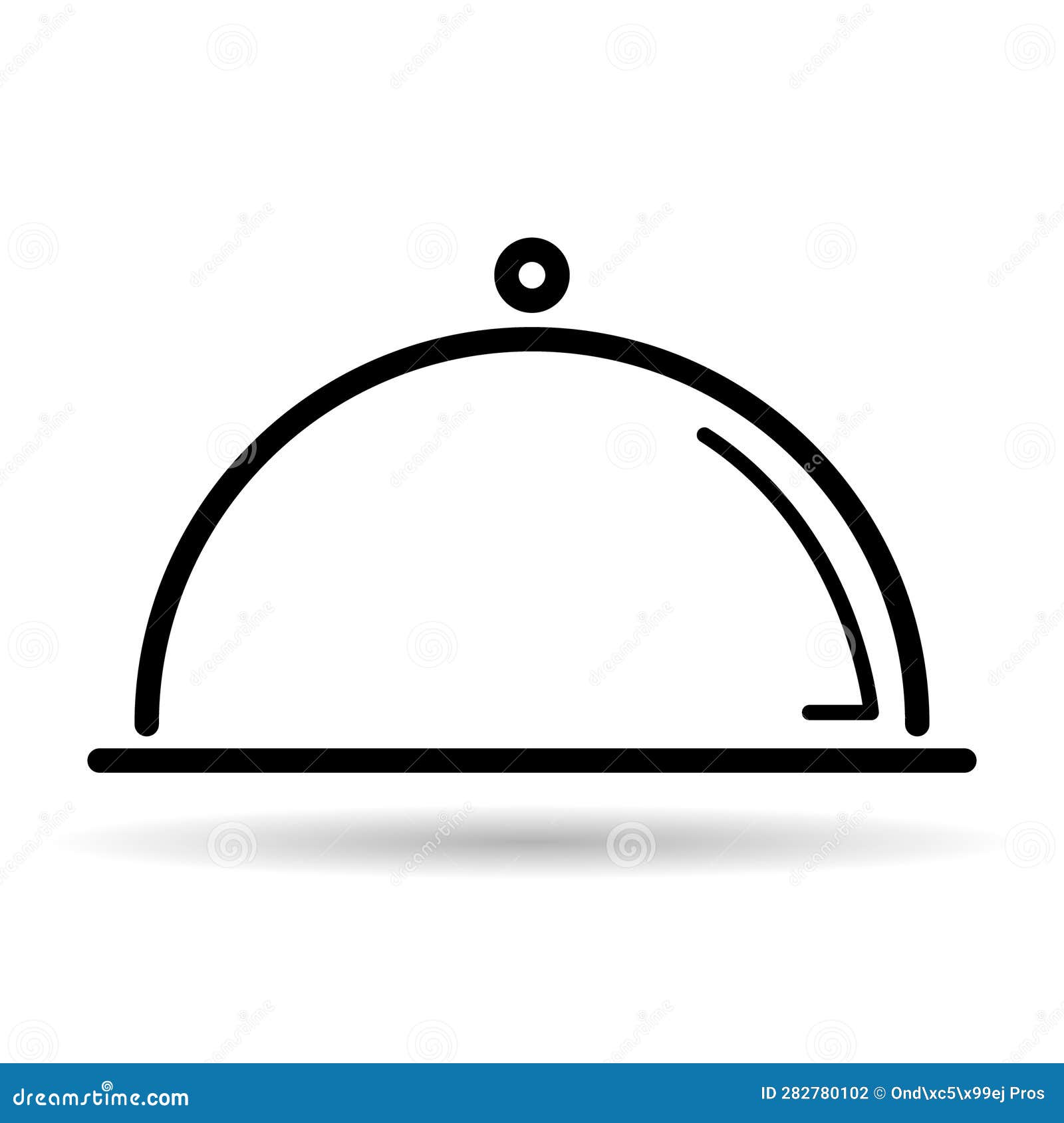 Waiter Tray Shadow Icon, Dish Menu Restaurant Web Symbol, Lunch Design ...