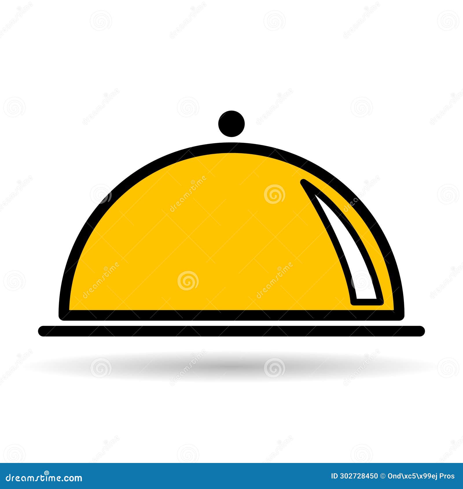 Waiter Tray Shadow Icon, Dish Menu Restaurant Web Symbol, Lunch Design ...