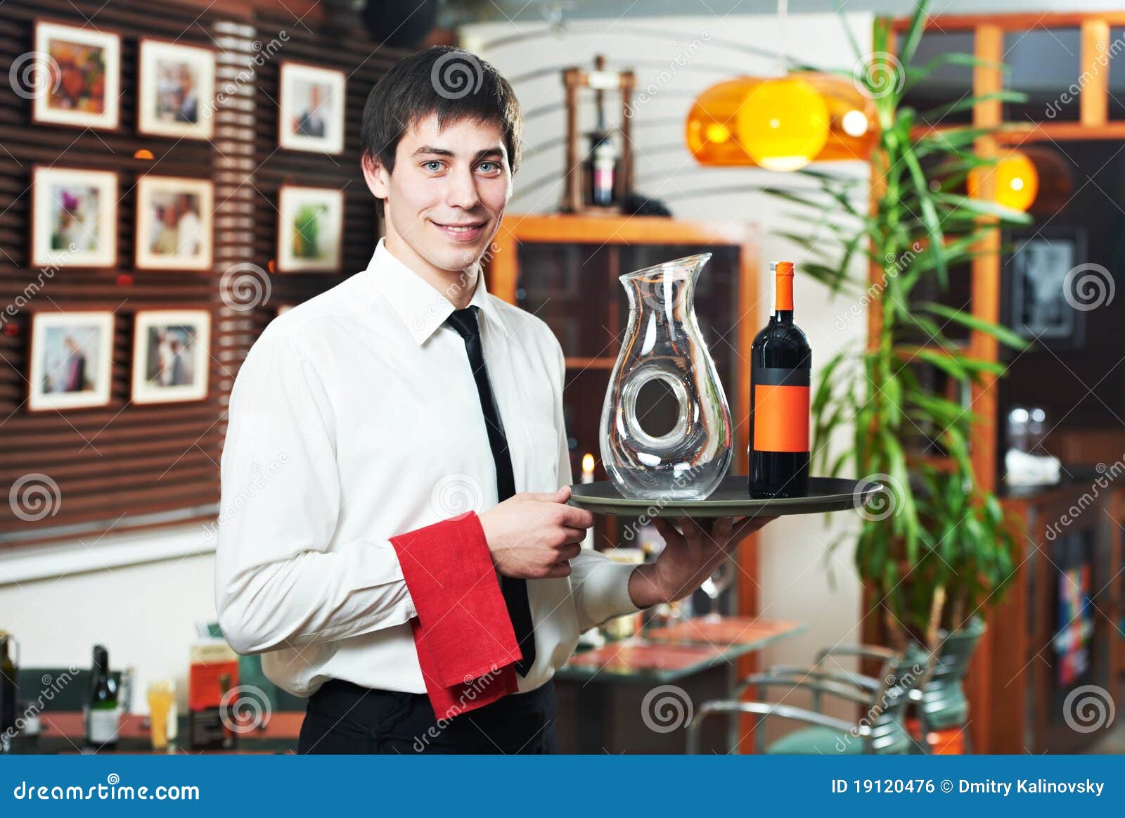 Waiter in Uniform at Restaurant Stock Photo - Image of smile, happy ...