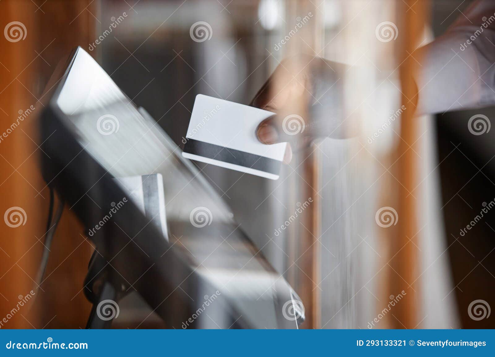 Waiter Using Computer in Restaurant Putting Order in Electronic POS ...