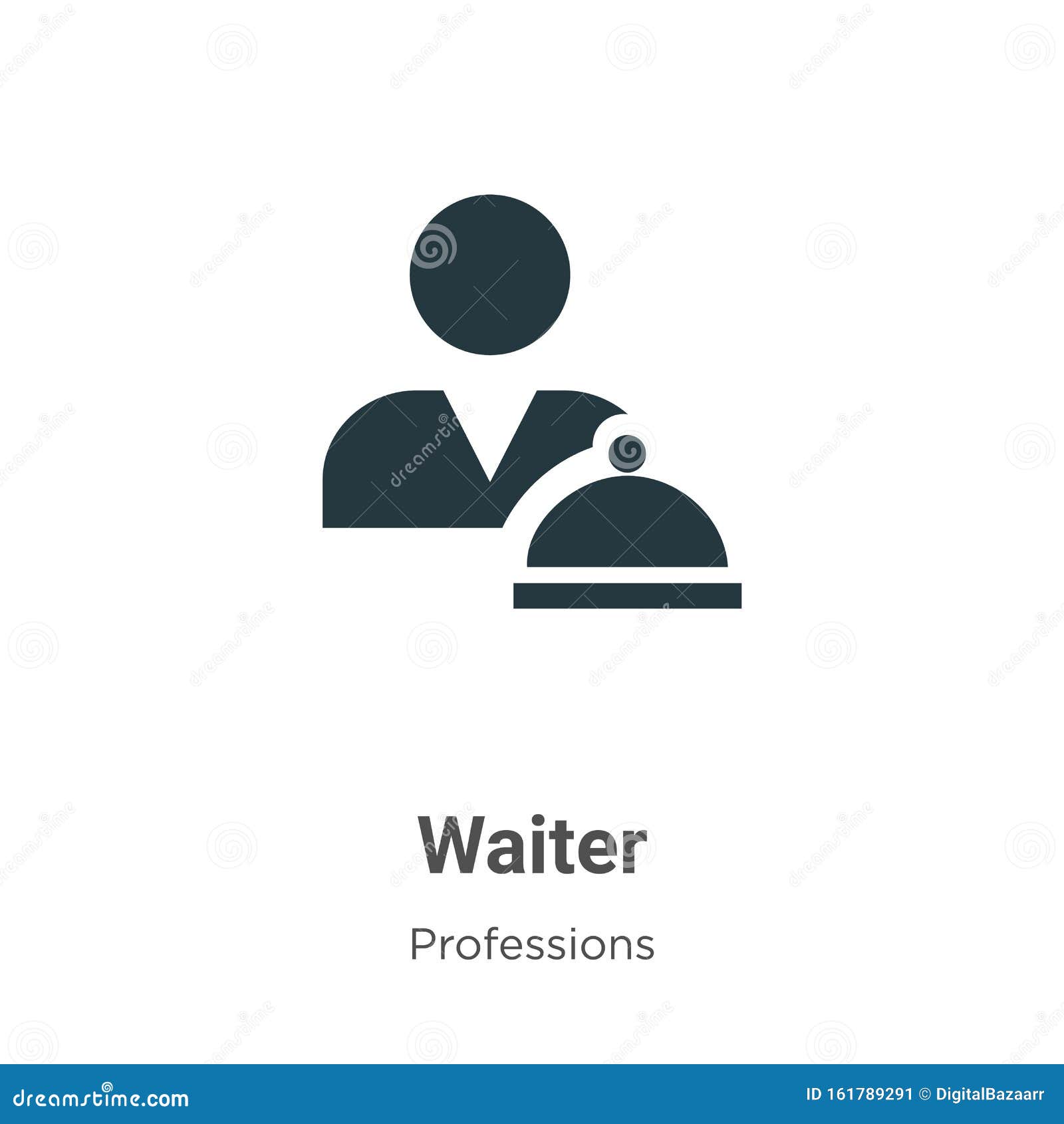 Waiter Vector Icon on White Background. Flat Vector Waiter Icon Symbol ...
