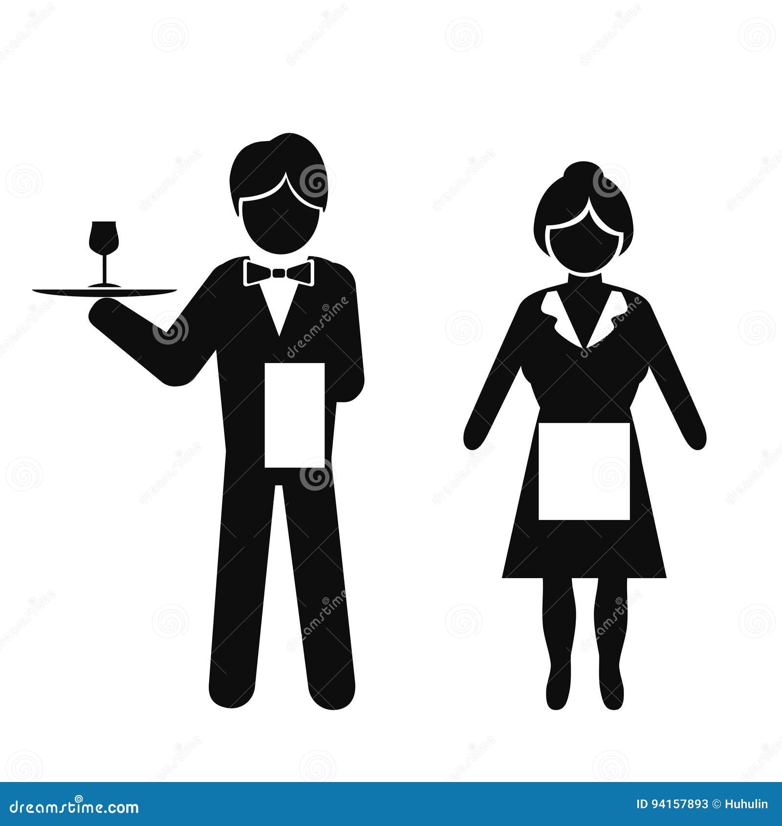Waitress Icon On White Background. Simple Element Illustration From ...