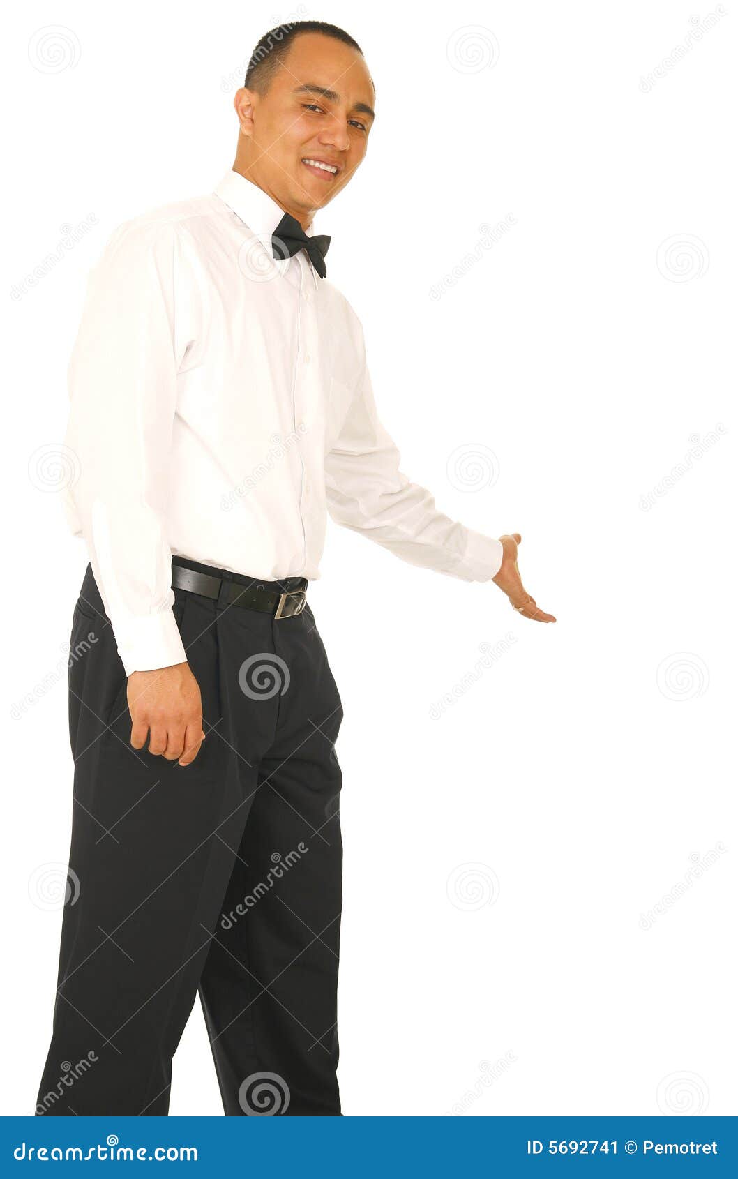Waiter Welcoming Somebody stock image. Image of gesture - 5692741