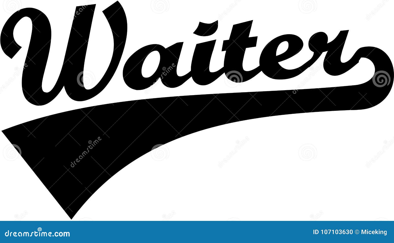 Waiter Word with Retro Font Stock Vector - Illustration of tray, work ...