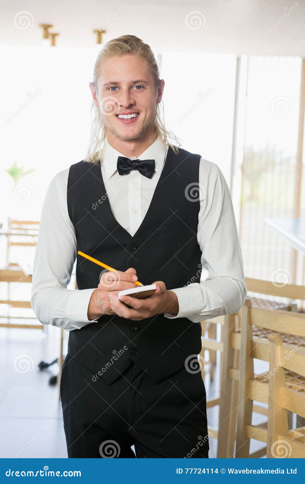 Waiter Writing Order on Notepad Stock Photo - Image of profession ...