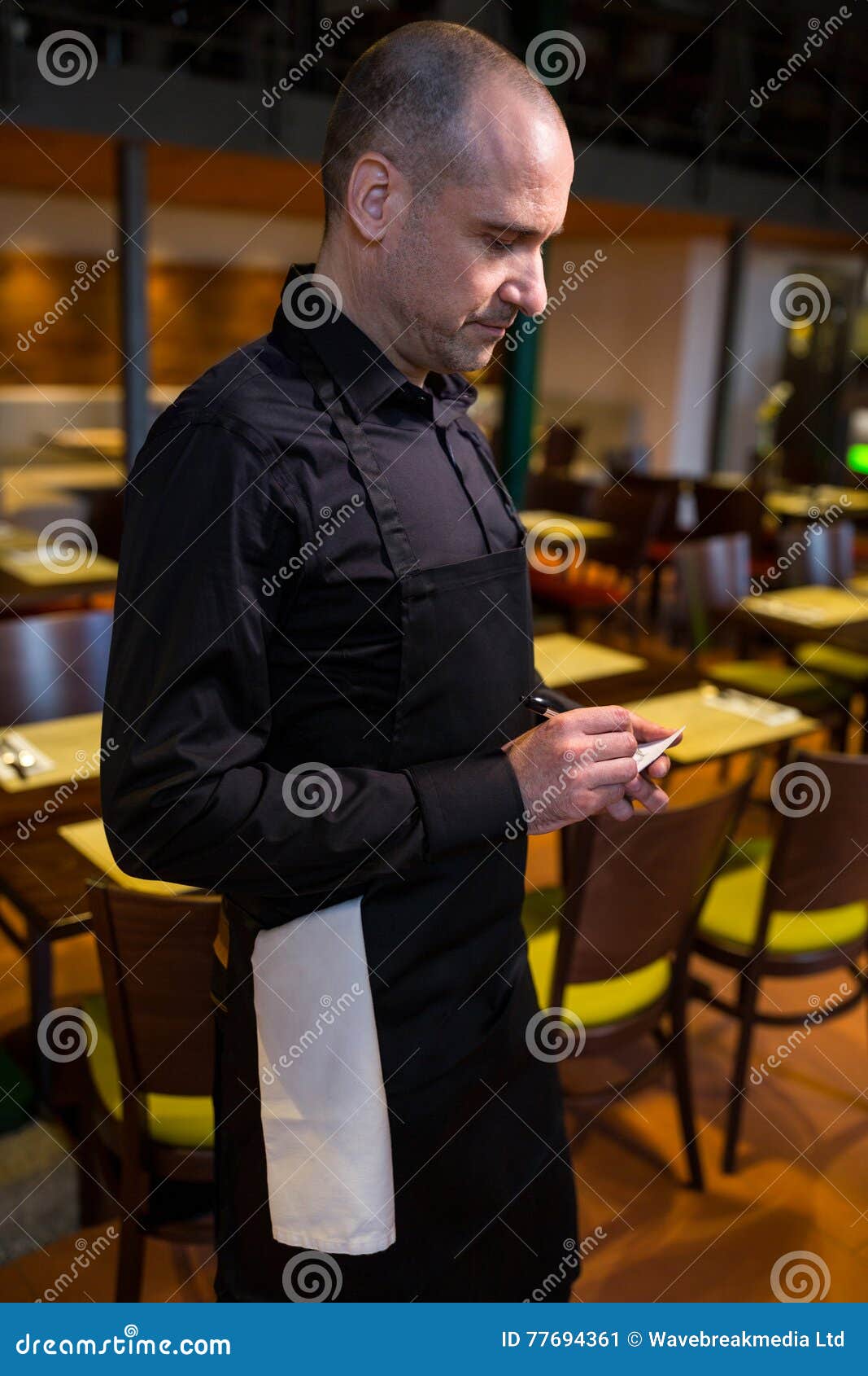 Waiter Writing Order on Notepad Stock Image - Image of profession ...