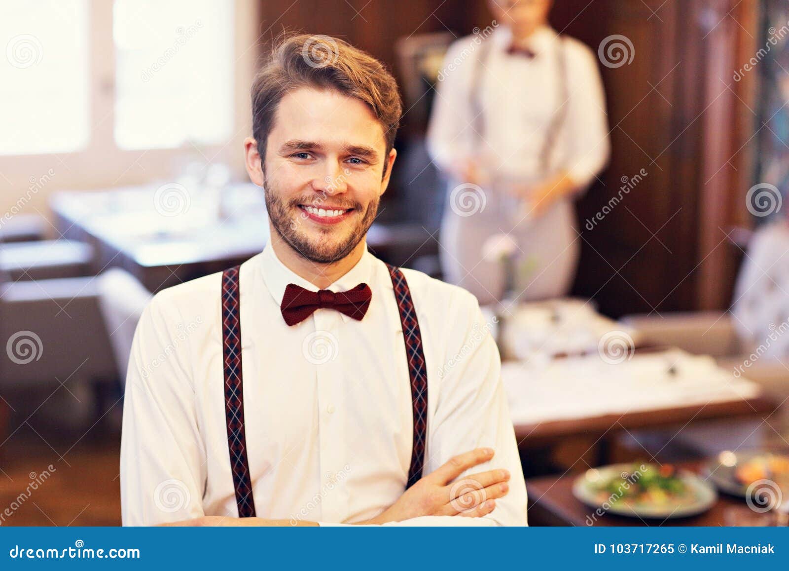 Waiters Standing in Restaurant Stock Image - Image of person, concept ...