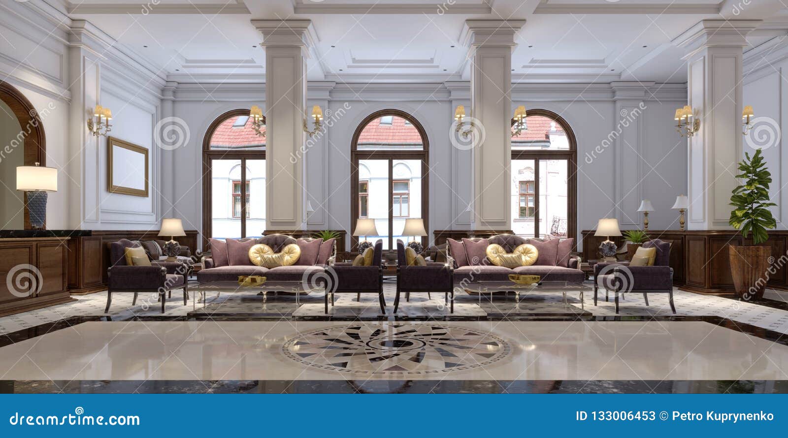 Waiting Area in the Beautiful Interior of a Luxury Hotel Stock ...