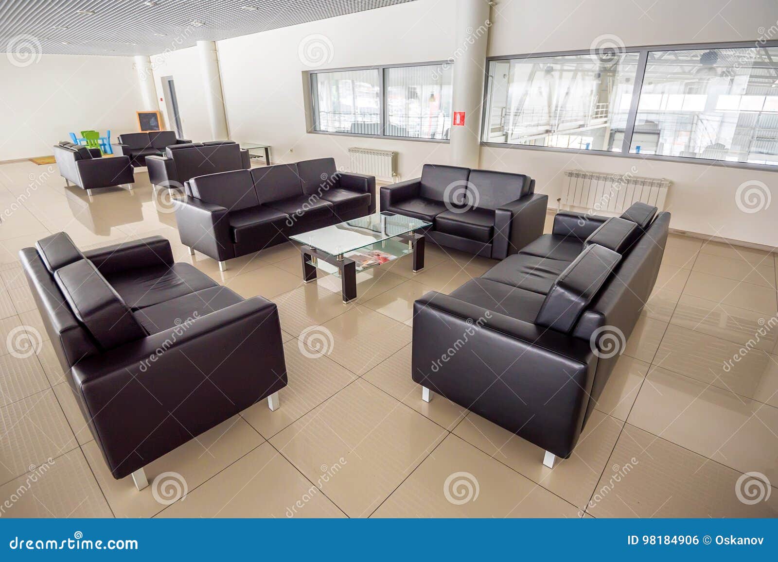 Waiting Area in Car Dealership Stock Photo - Image of contemporary ...