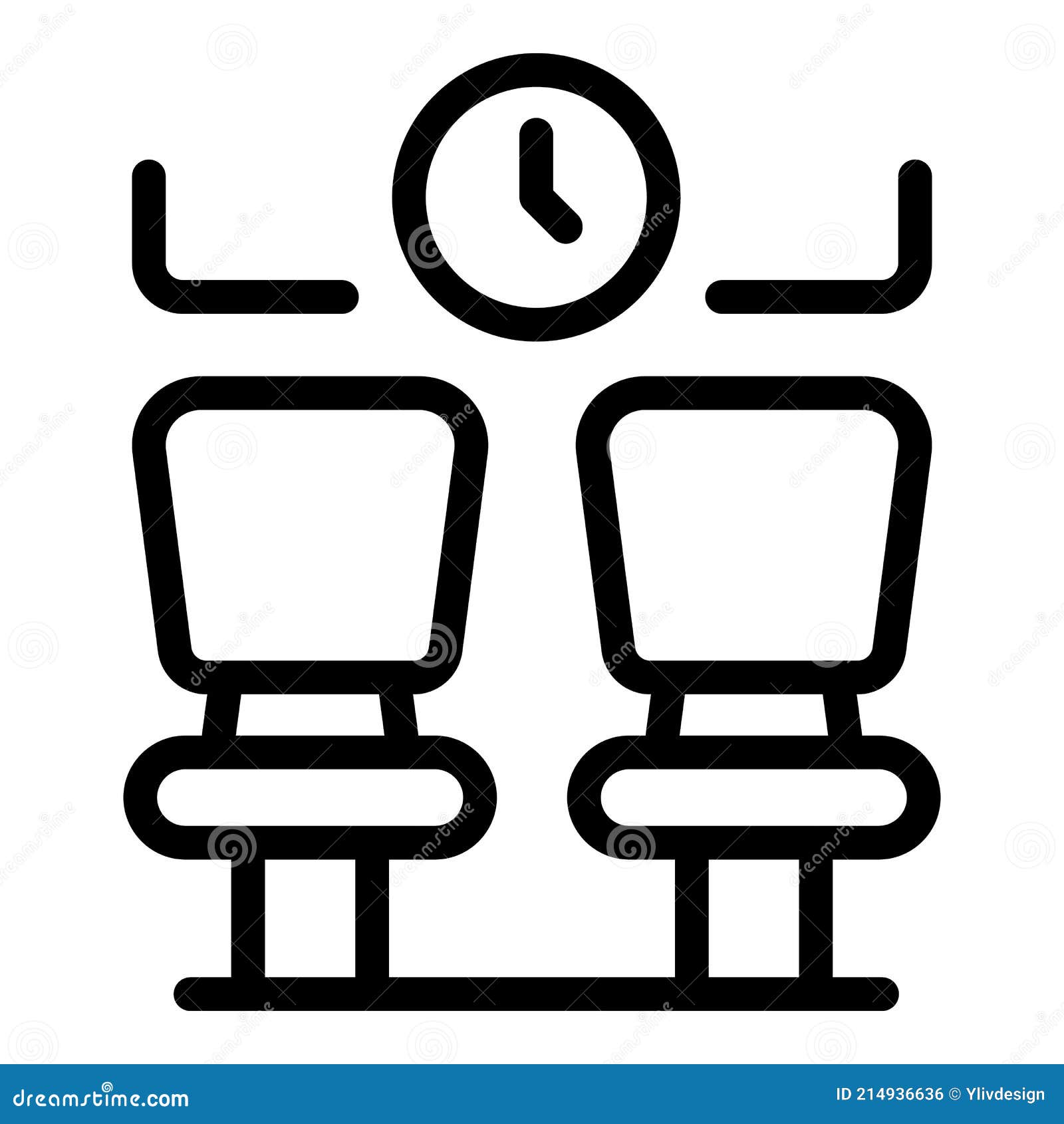 Waiting Area Icon, Outline Style Stock Vector - Illustration of person ...