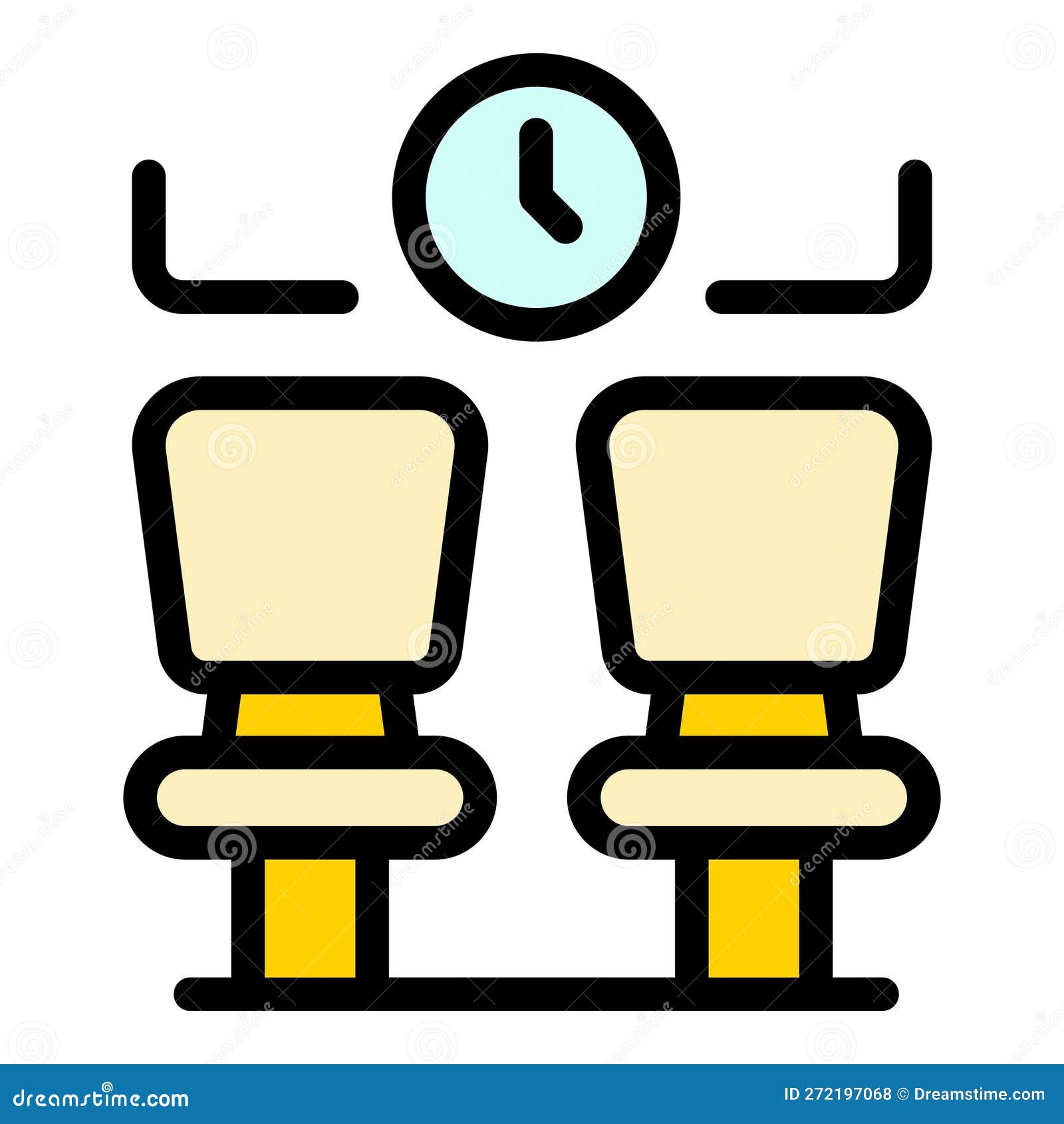 Waiting Area Icon Vector Flat Stock Illustration - Illustration of ...