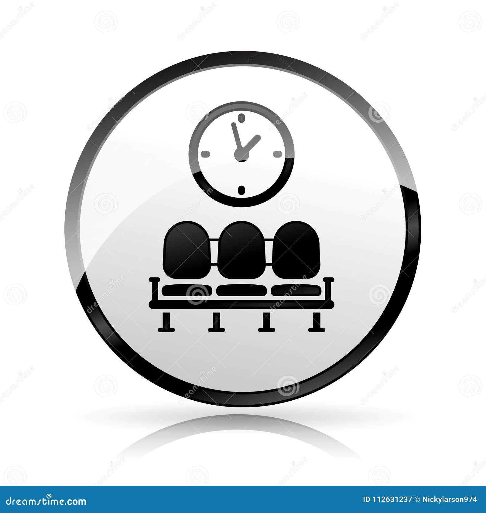 Waiting Area Icon on White Background Stock Vector - Illustration of ...