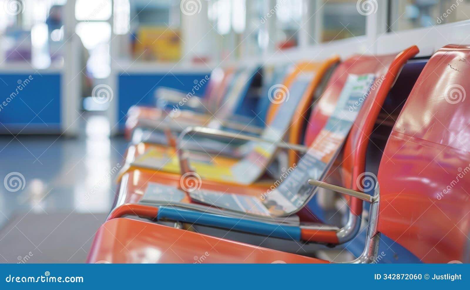 The Waiting Area for Public Service Counters is Lined with Colorful ...