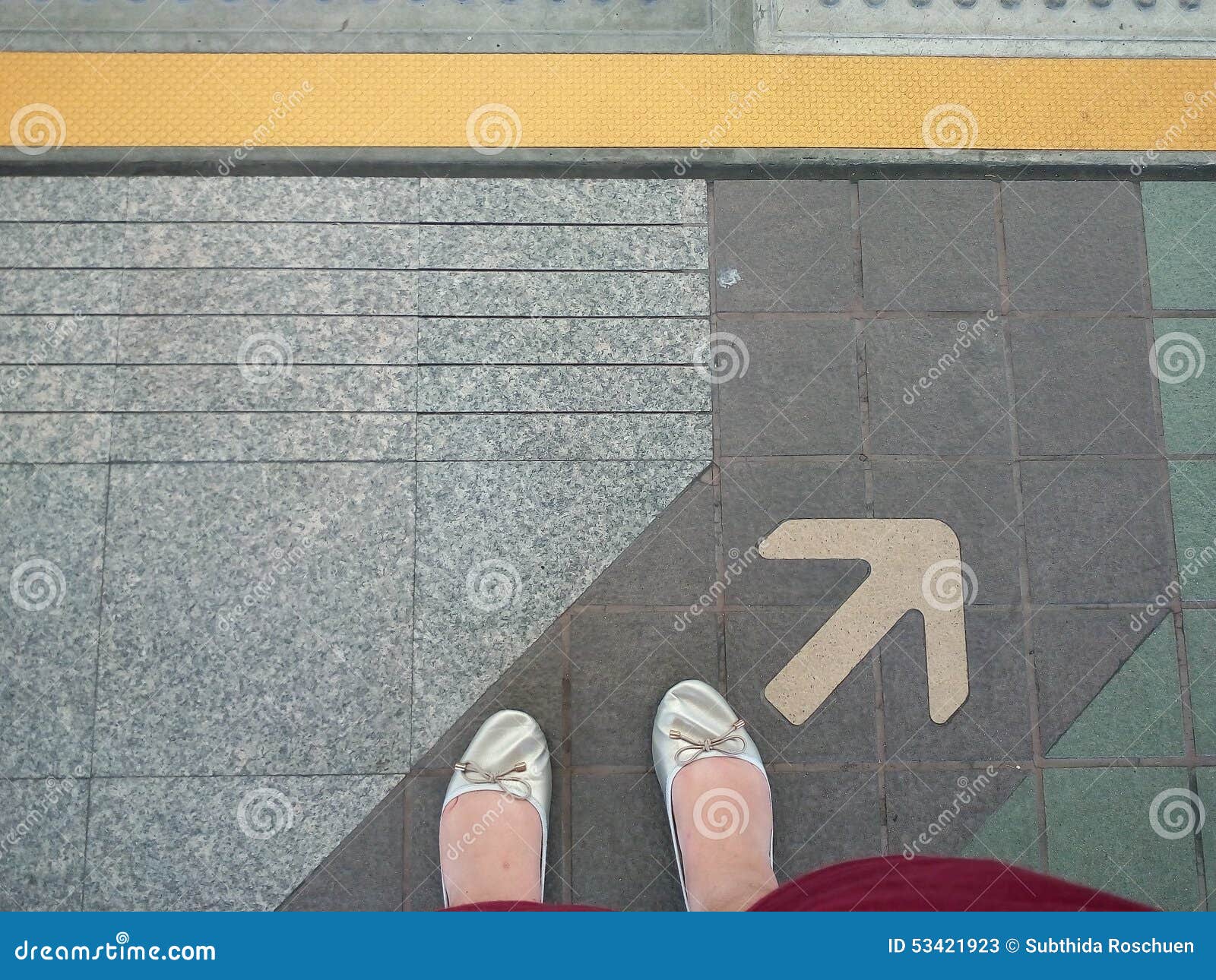 Waiting Behind the Yellow Line Stock Image - Image of waiting, metro ...