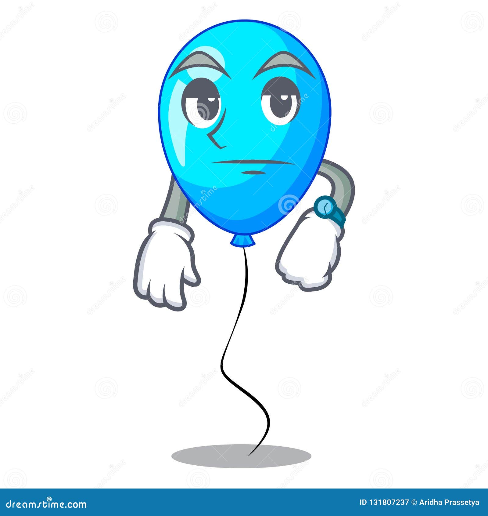 Waiting Blue Balloon Bunch Design on Cartoon Stock Vector ...