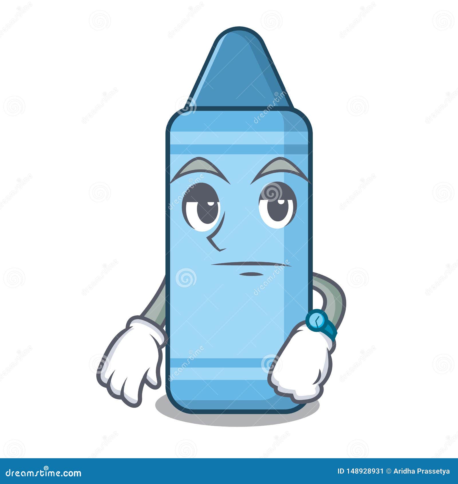 Waiting Blue Crayon Above a Cartoon Book Stock Vector - Illustration of ...