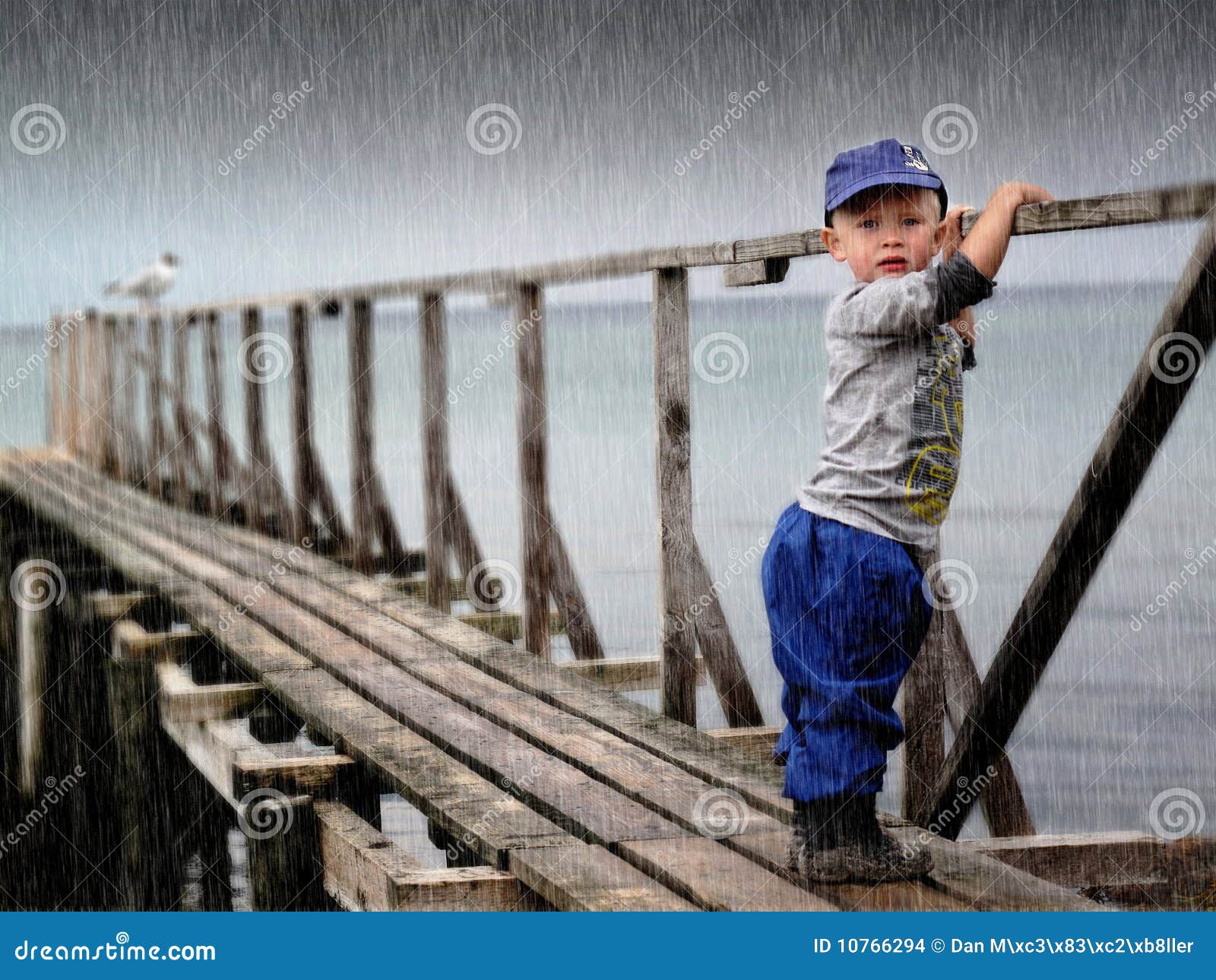 Waiting boy stock photo. Image of beautiful, bridge, lonely - 10766294