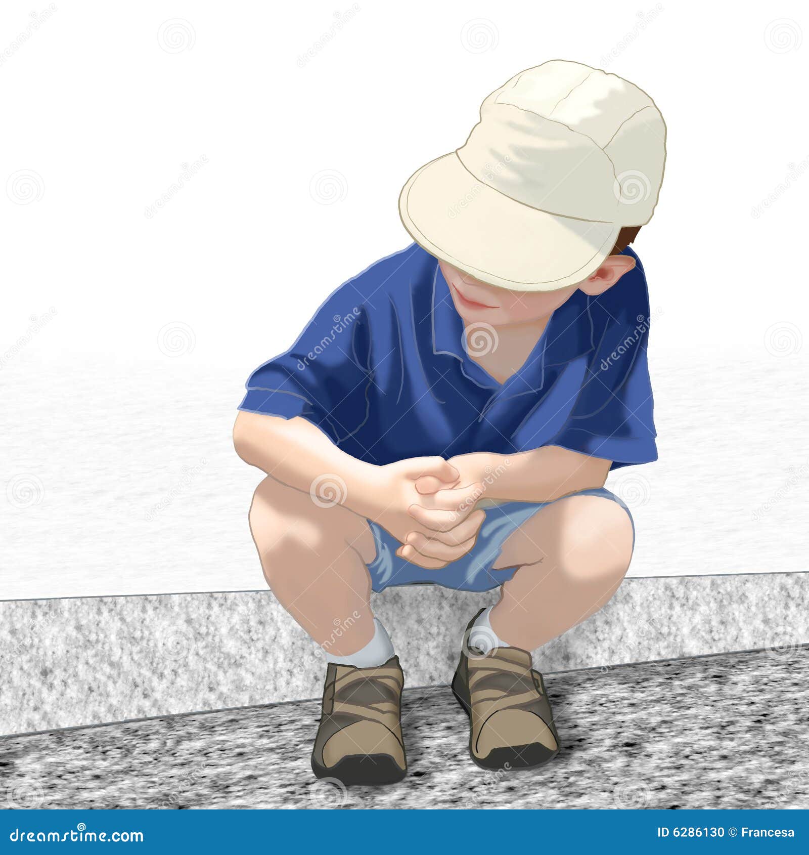 Waiting boy stock illustration. Illustration of wait, sorrow - 6286130