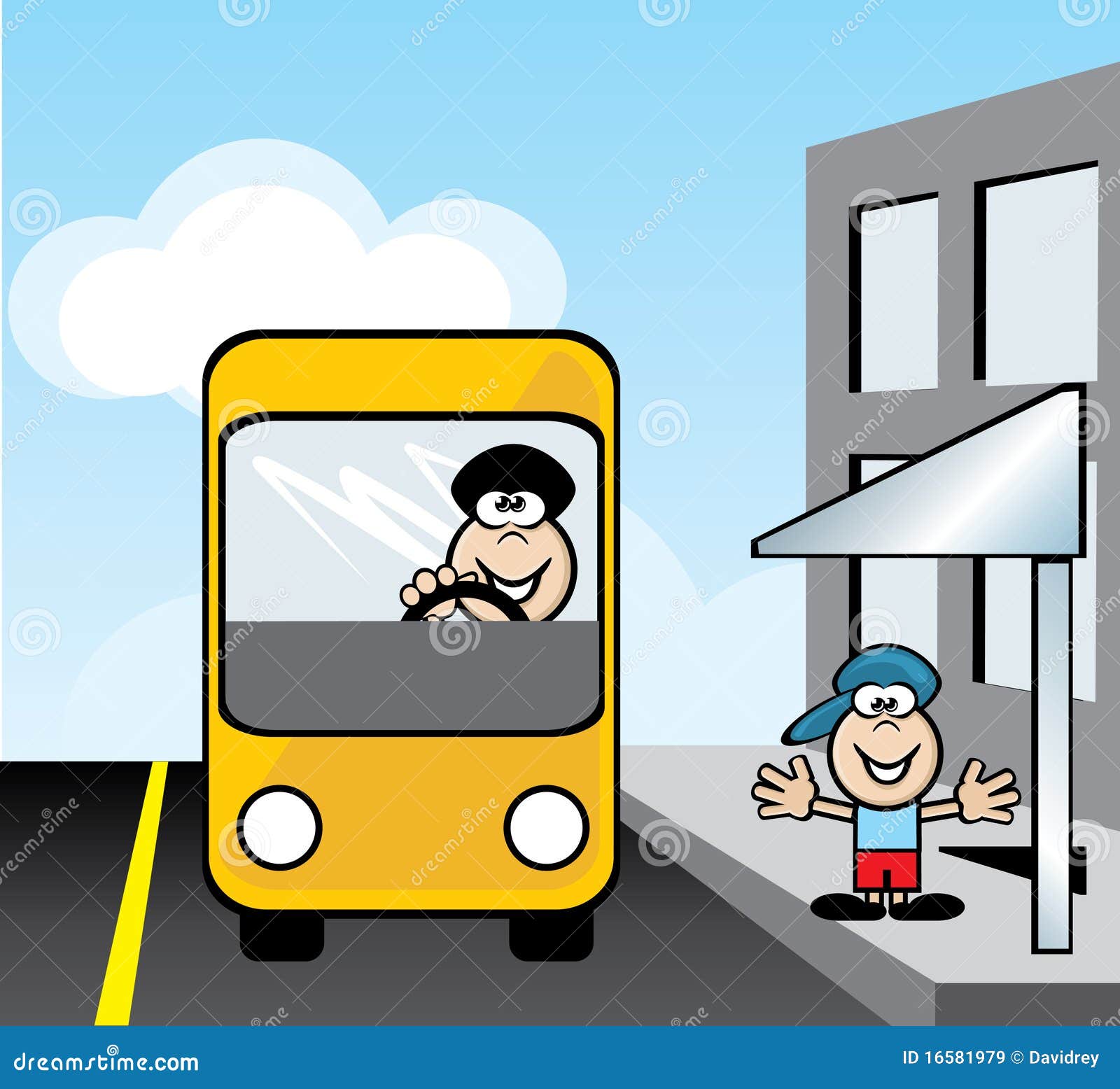 Waiting for the bus stock vector. Illustration of life - 16581979