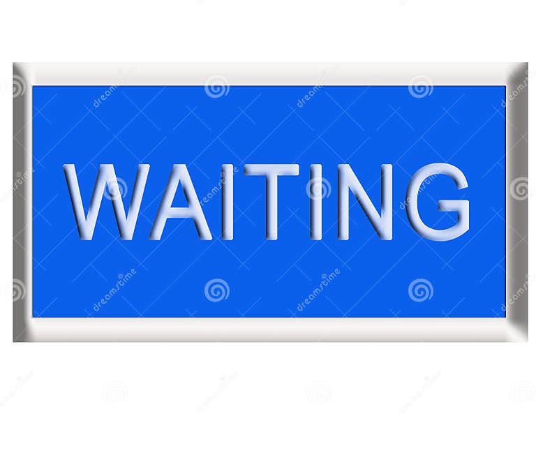 Waiting Button stock illustration. Illustration of blue - 3403923