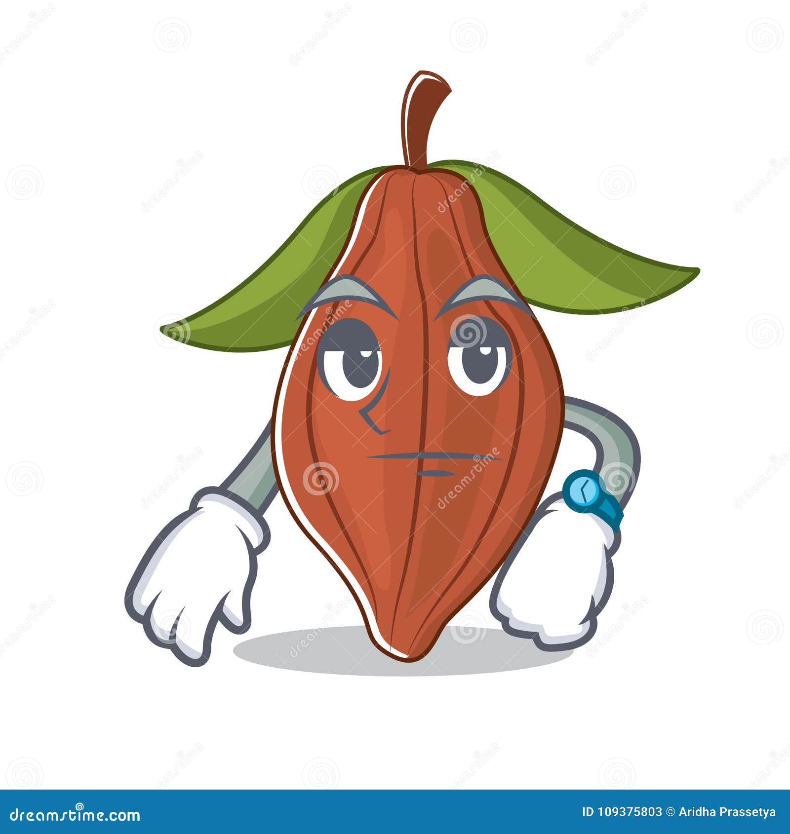 Waiting Cacao Bean Mascot Cartoon Stock Vector - Illustration of ...