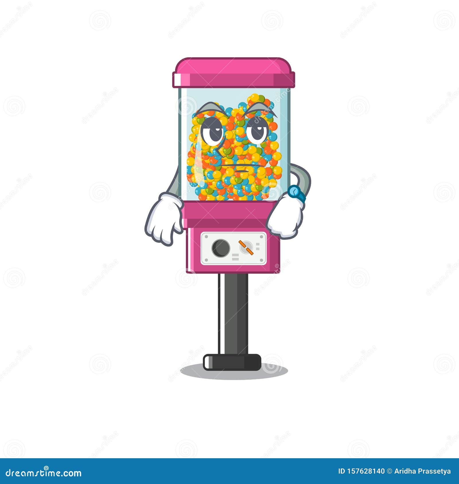 Waiting Candy Vending Machine on the Cartoon Stock Vector ...