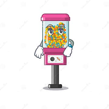 Waiting Candy Vending Machine on the Cartoon Stock Vector ...