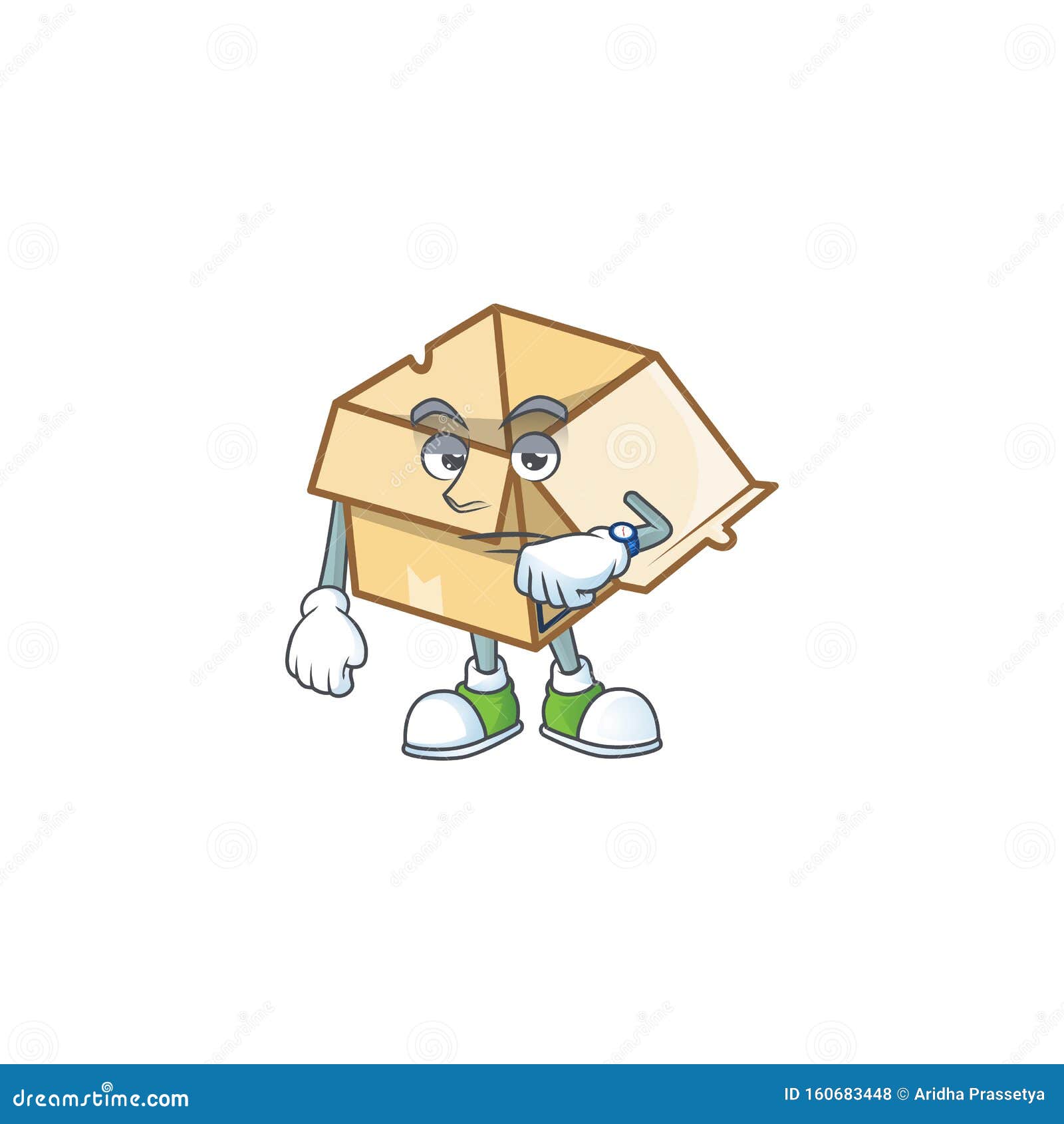 Waiting Cardboard Close Square In Character Mascot Vector Illustration ...