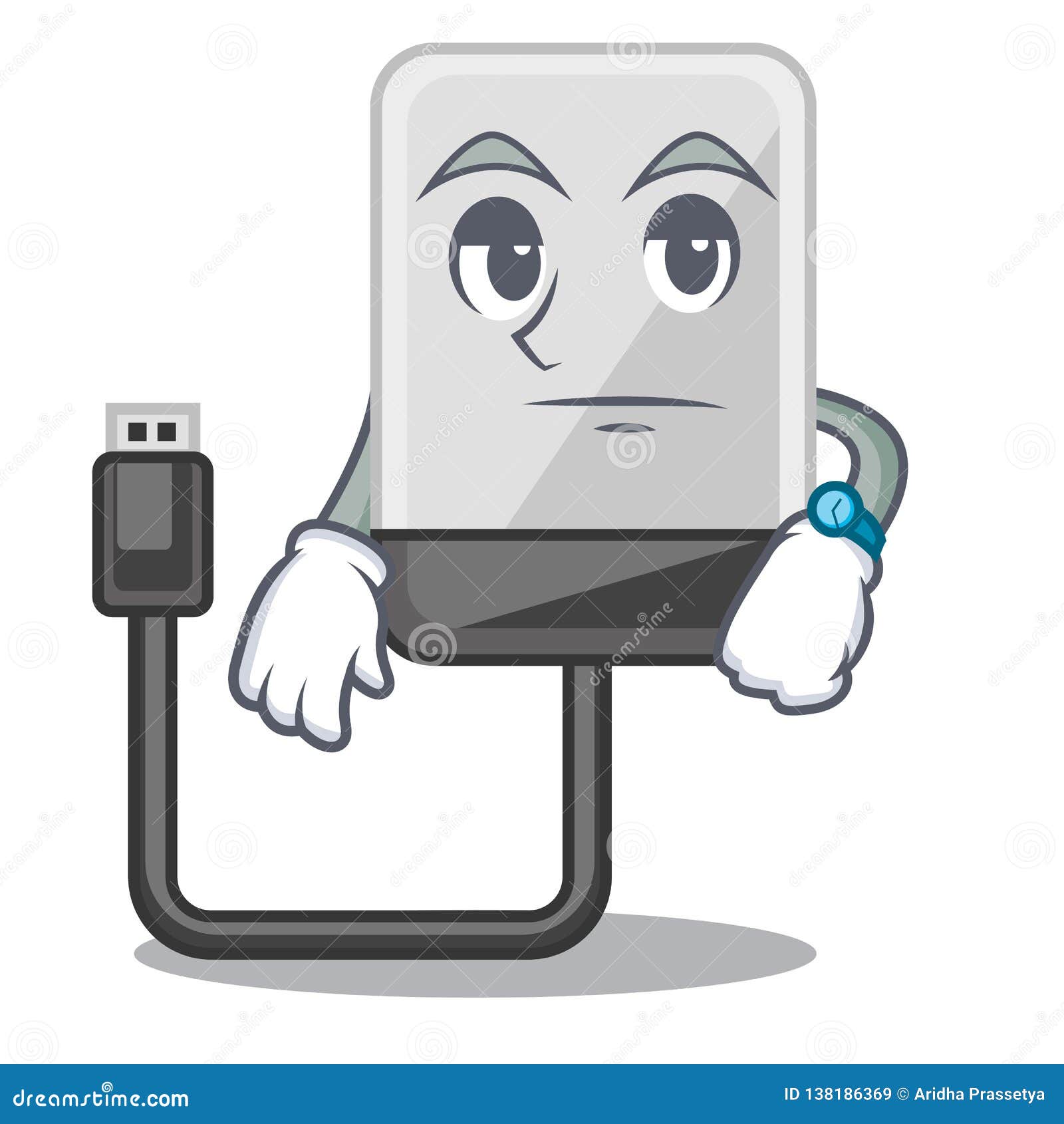 Waiting Cartoon Hard Drive in the Bag Stock Vector - Illustration of ...