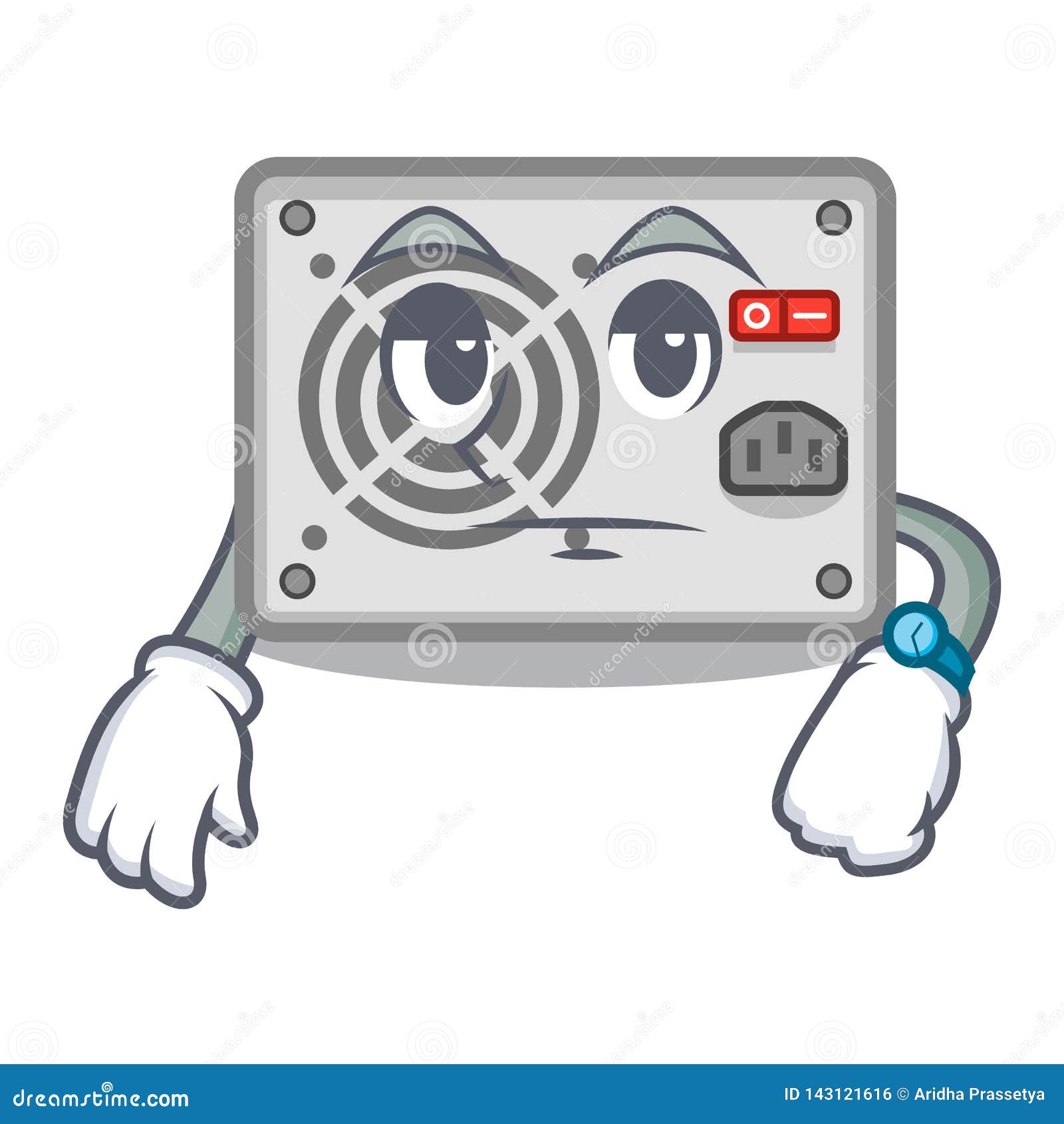 Waiting Cartoon Power Supply on the Computer Stock Vector ...