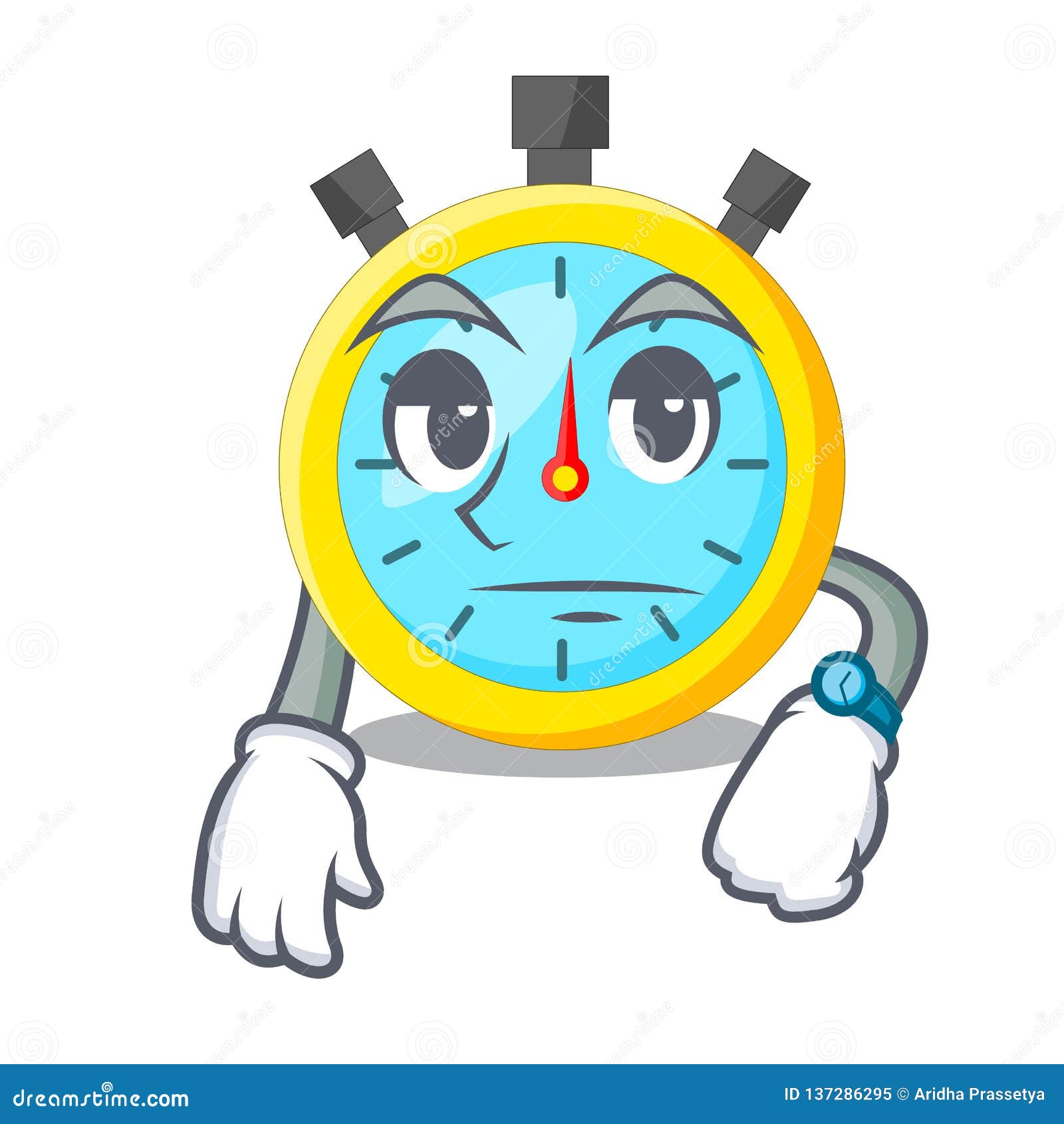 Waiting Cartoon Stopwatch on for the Race Stock Vector - Illustration ...