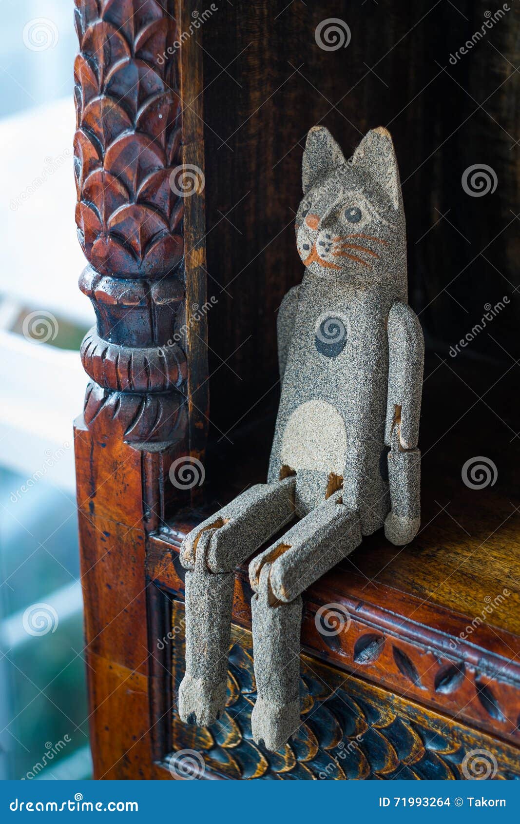 Waiting cat puppet. stock photo. Image of cats, gabardine - 71993264