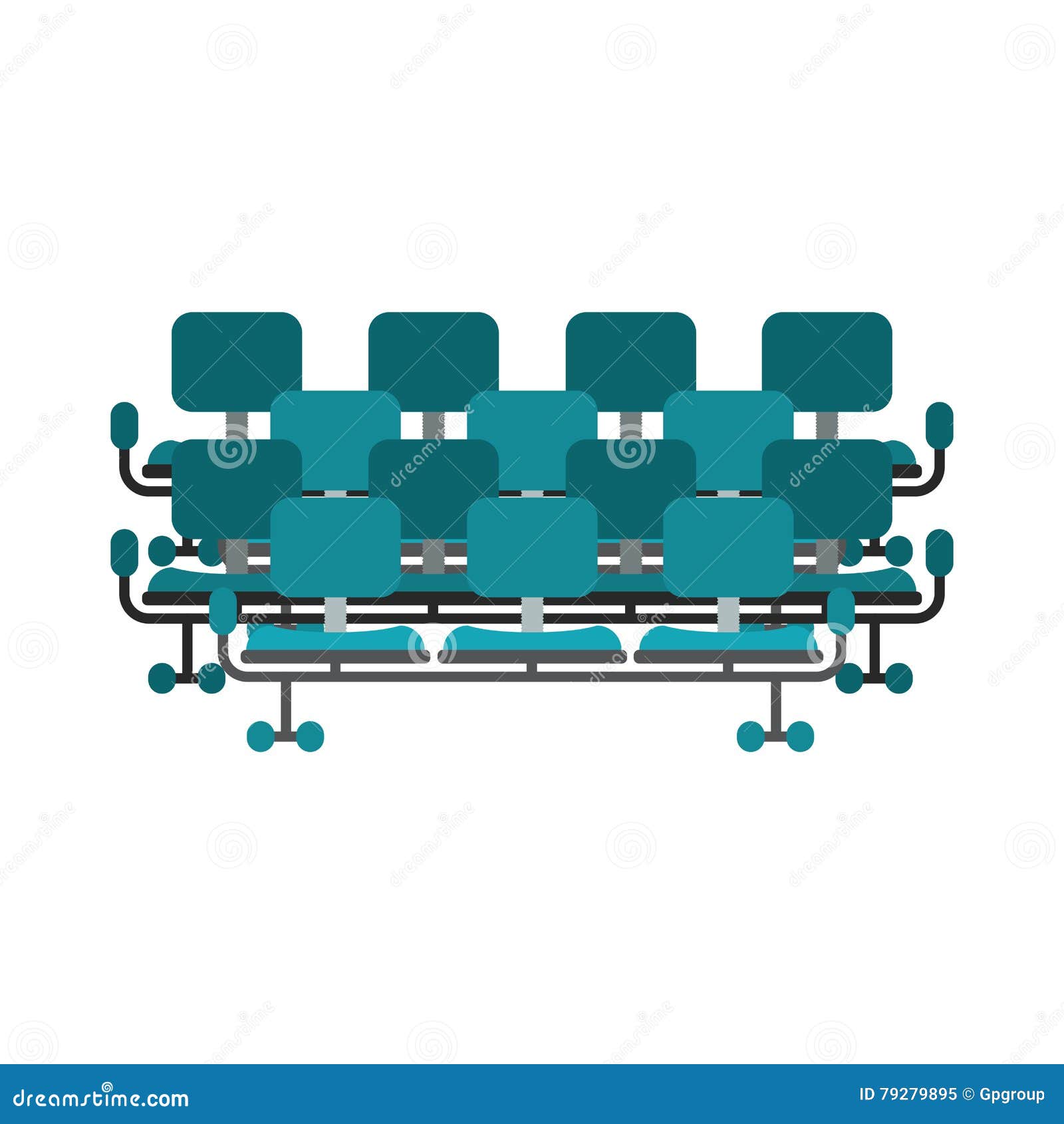 Waiting Chair in Small Room Stock Vector - Illustration of waiting ...