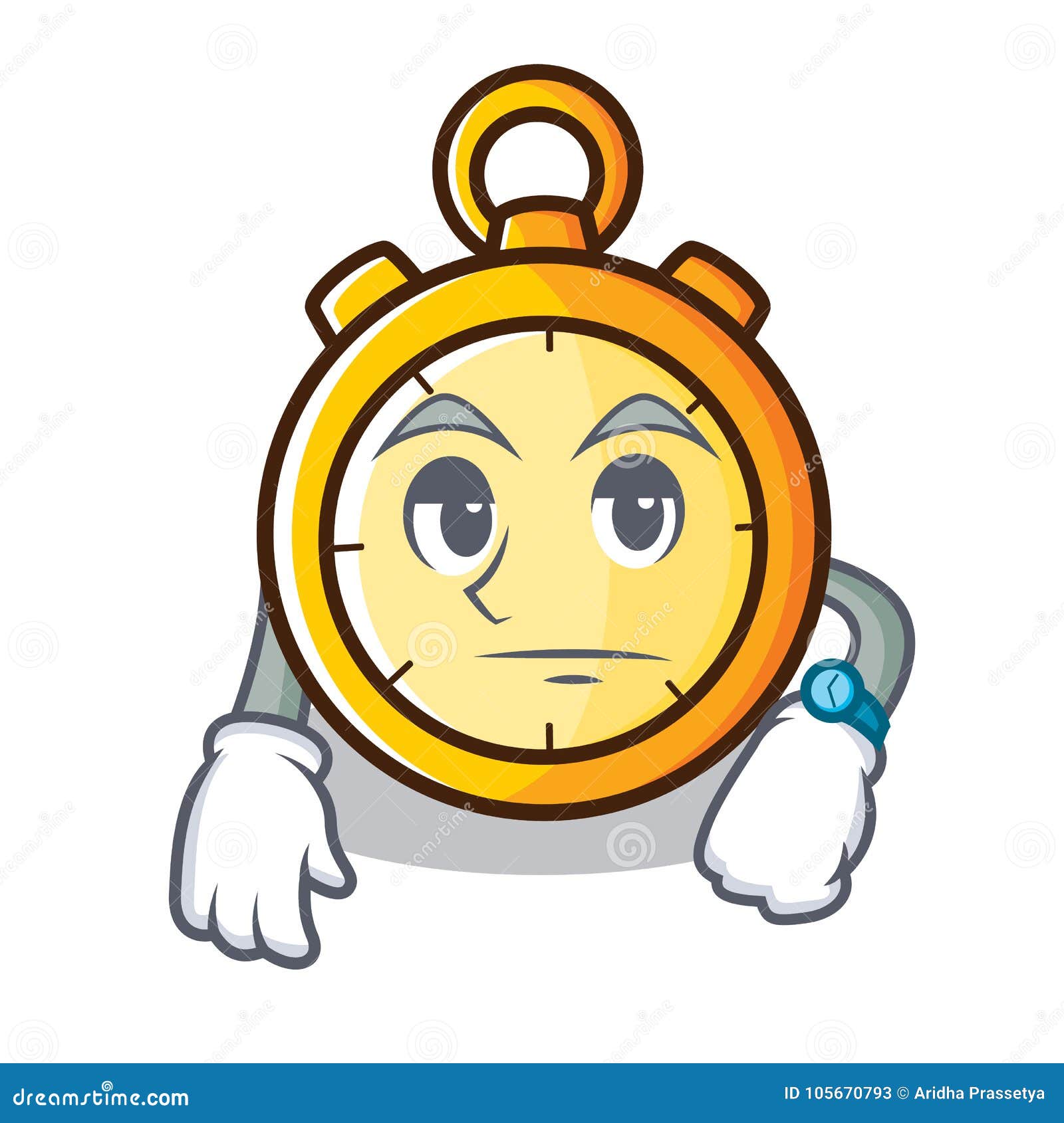 Waiting Chronometer Character Cartoon Style Stock Vector - Illustration ...