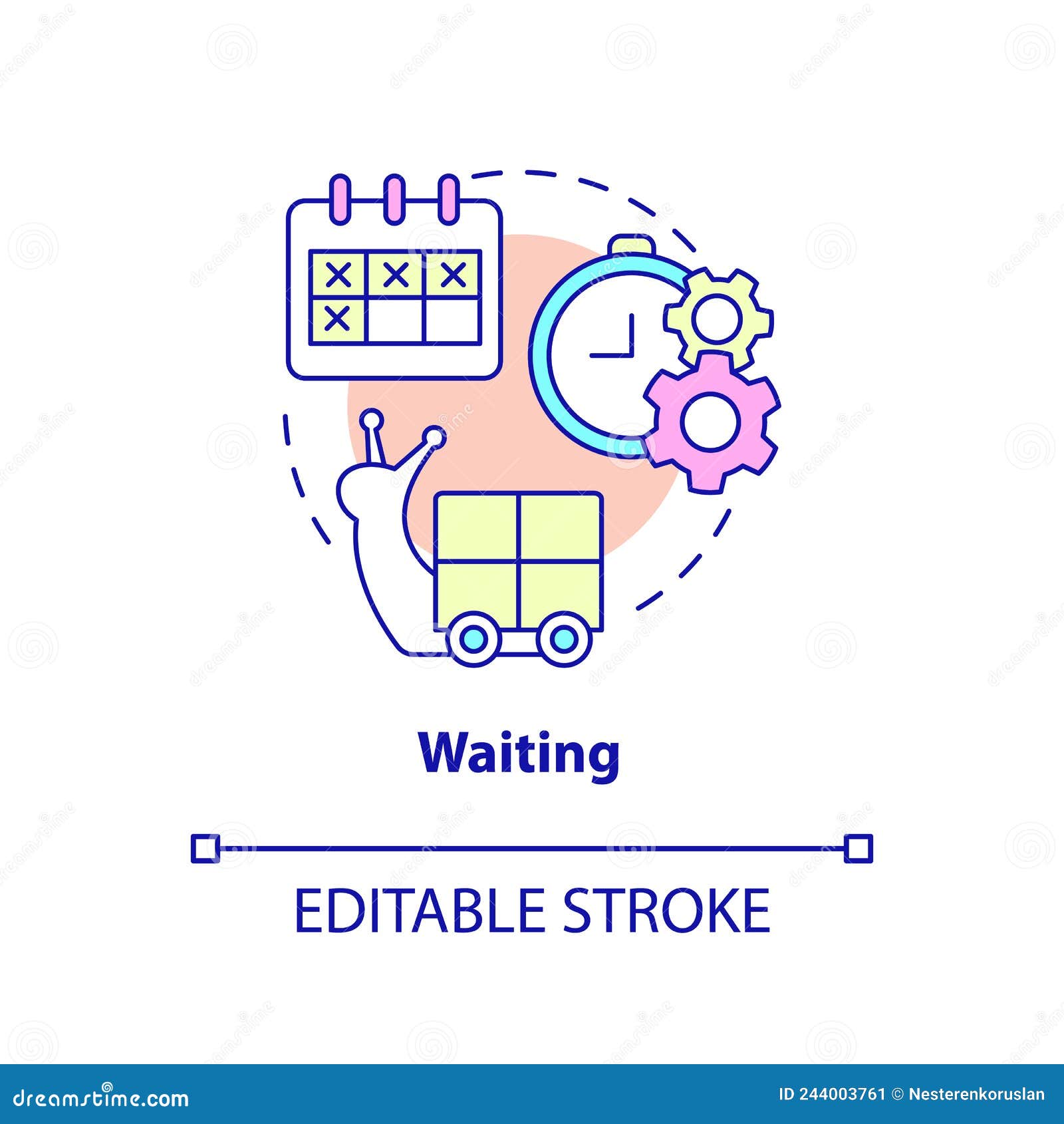 Waiting concept icon stock vector. Illustration of muda - 244003761
