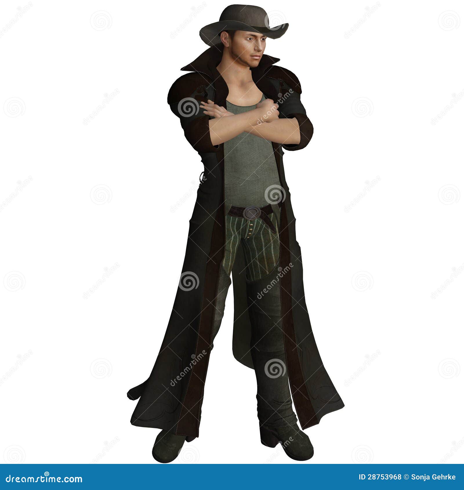Waiting Cowboy stock illustration. Illustration of model - 28753968