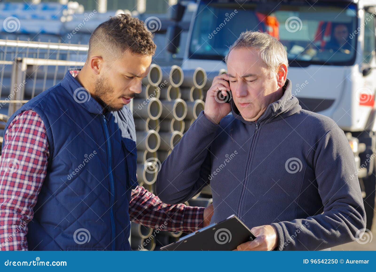 Waiting for Delivery Confirmation Stock Photo - Image of construct ...