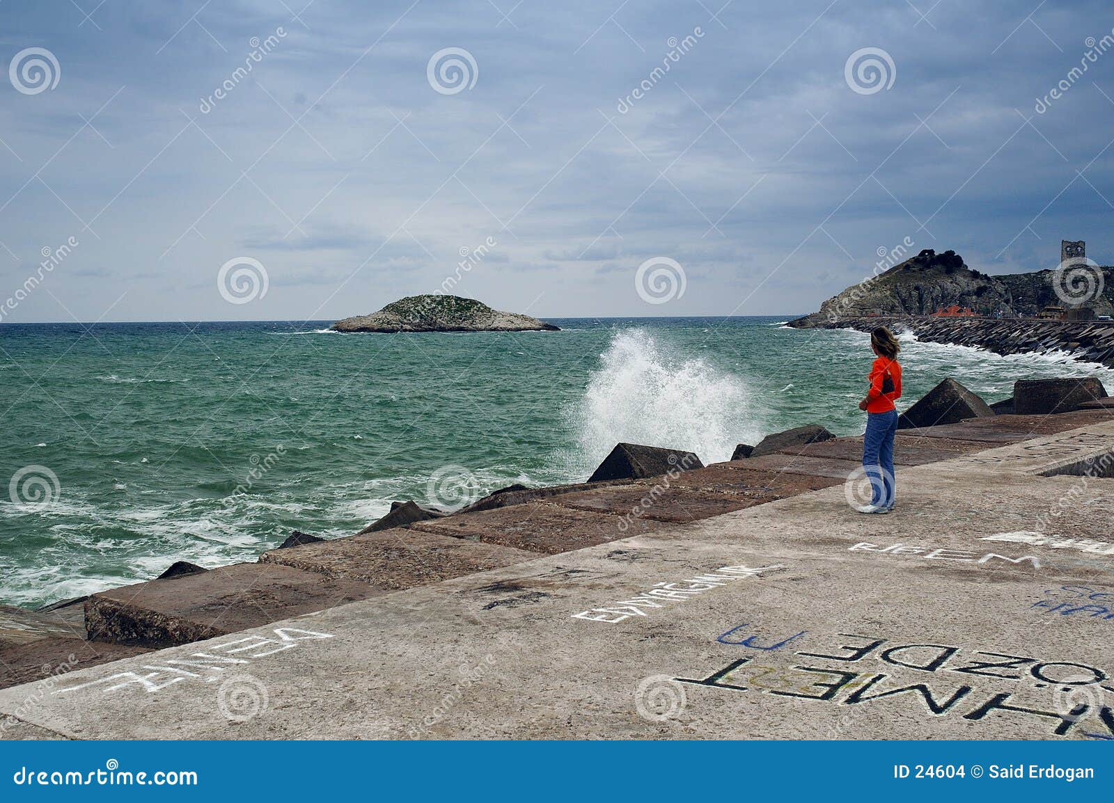 Waiting Desperately stock photo. Image of breakwater, bead - 24604