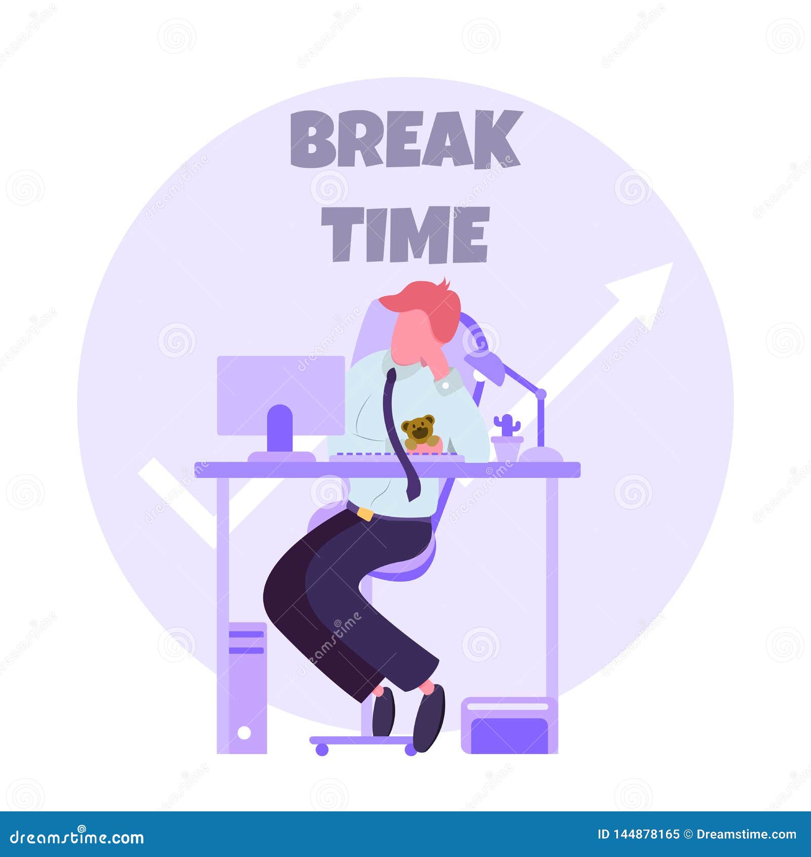 Resting at Work, a Break after a Long Hard Work Stock Illustration ...