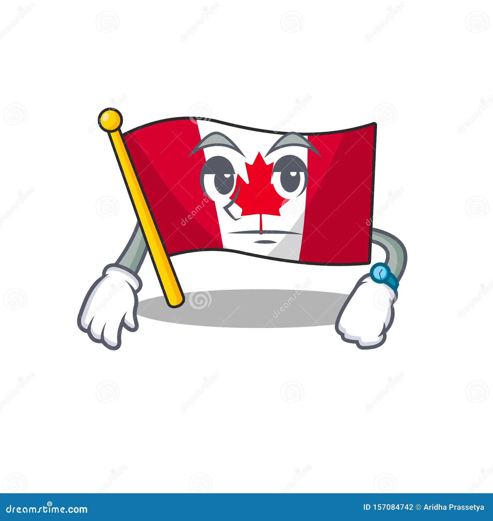 Waiting Flag Canadian with in the Character Stock Vector - Illustration ...