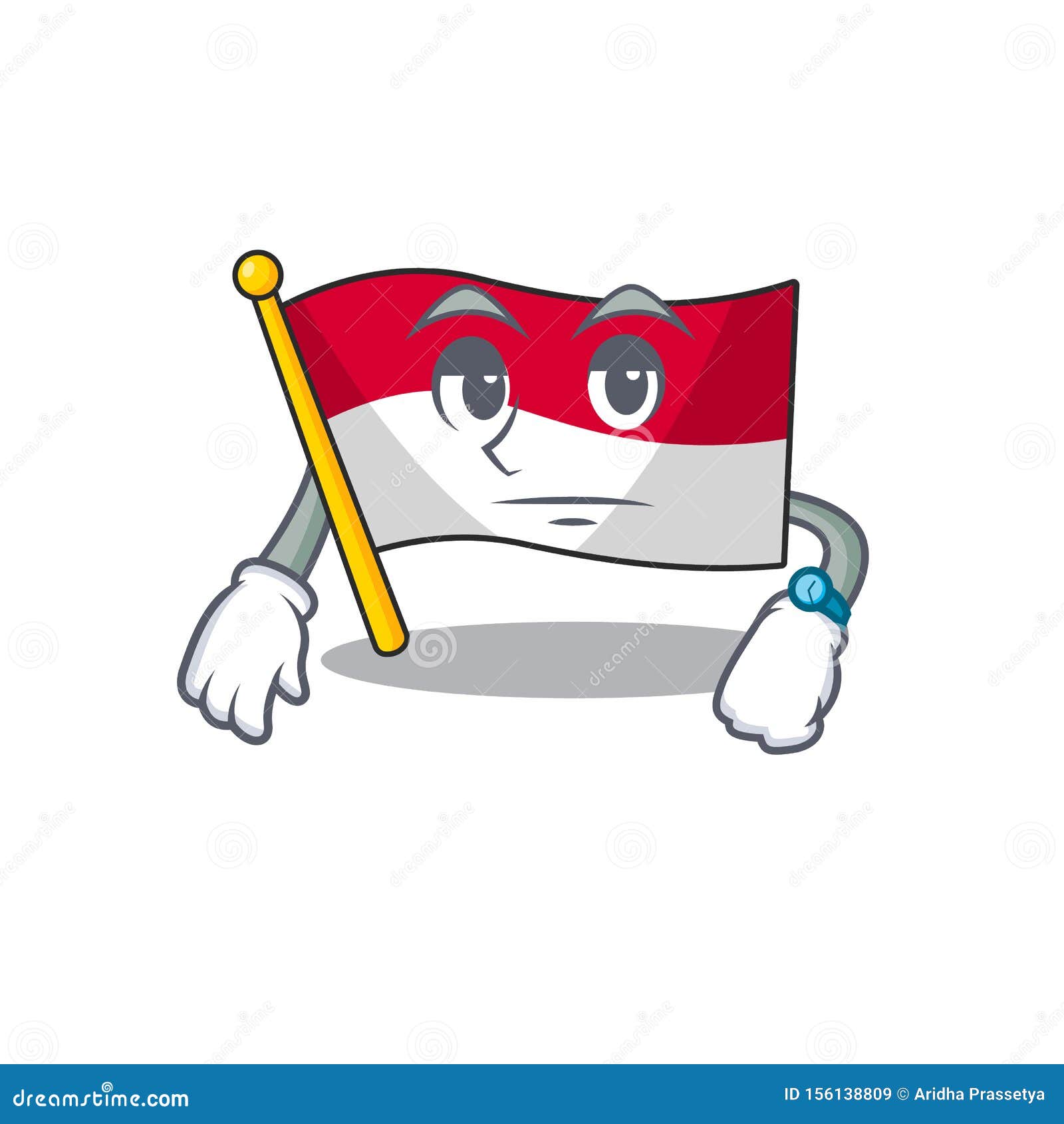 Waiting Flag Indonesia Isolated in the Mascot Stock Vector ...