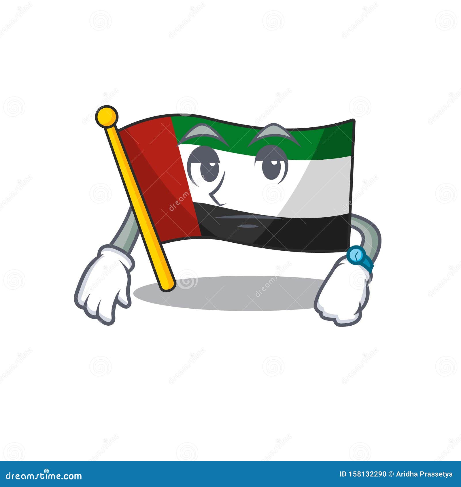 Waiting Flag United Arab Emirates in Character Stock Vector ...