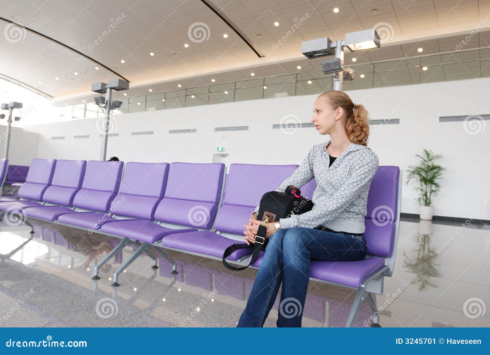 Waiting for a flight stock image. Image of wait, indoors - 3245701