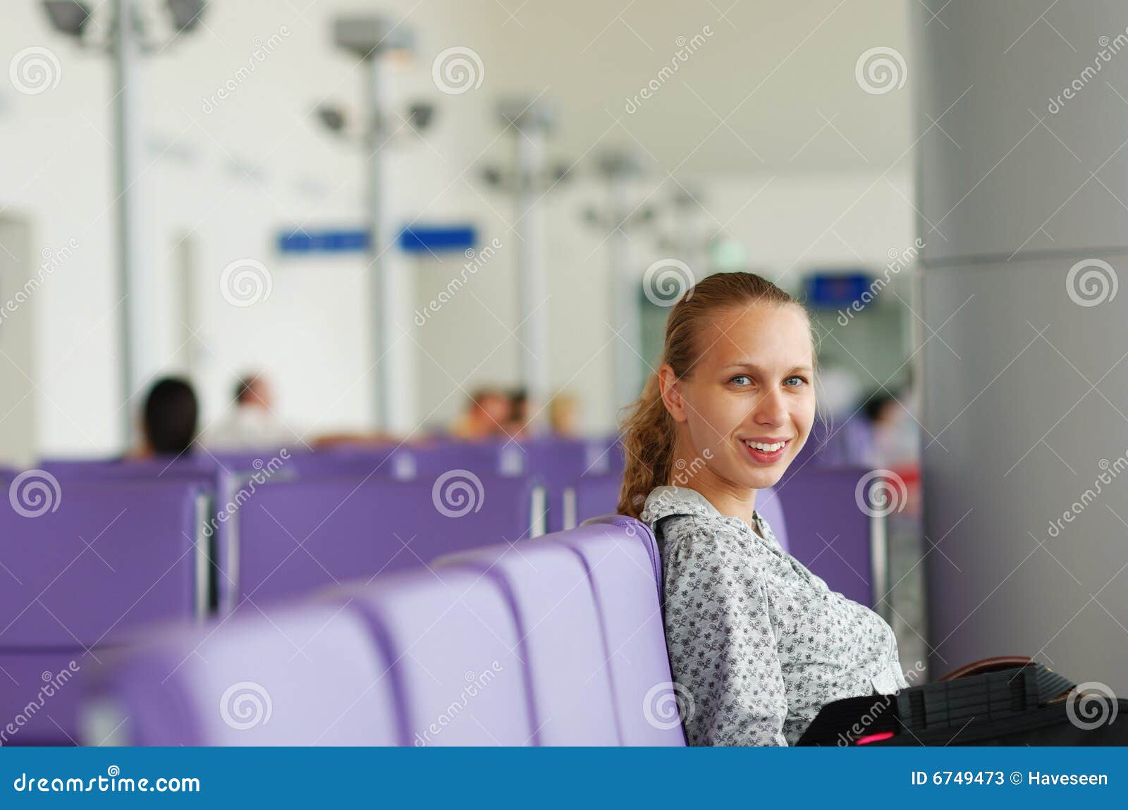 Waiting for a flight stock image. Image of departure, airplane - 6749473